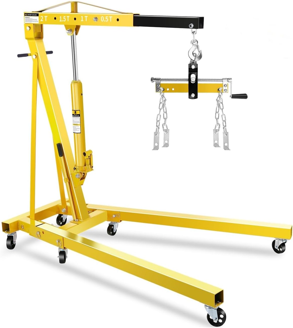 Garvee 2Ton Hydraulic Shop Crane Folding Engine Hoist with Lever ...