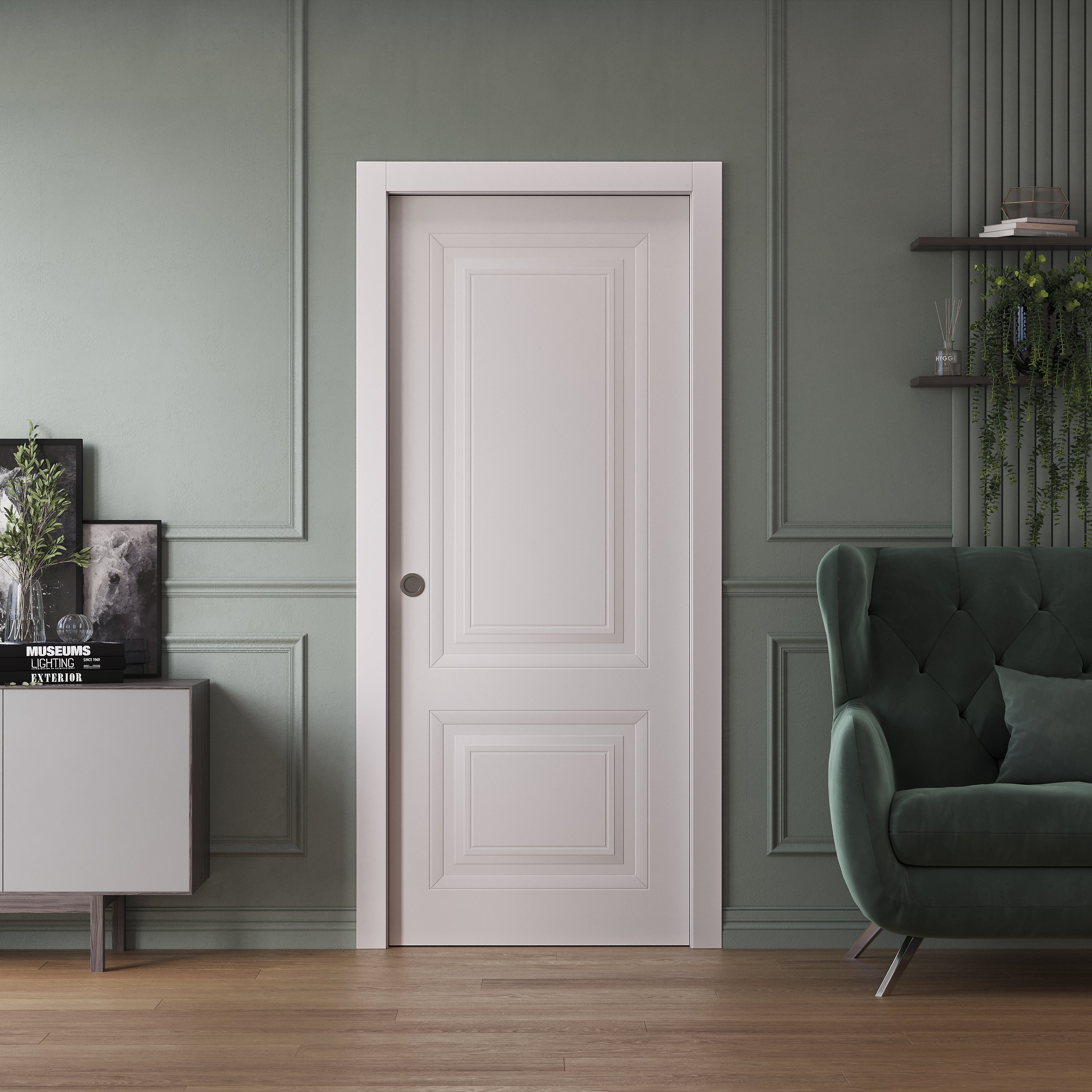 SARTODOORS Sliding Pocket Door 42 x 96 inches - SELECT 2249 White - Kit ...