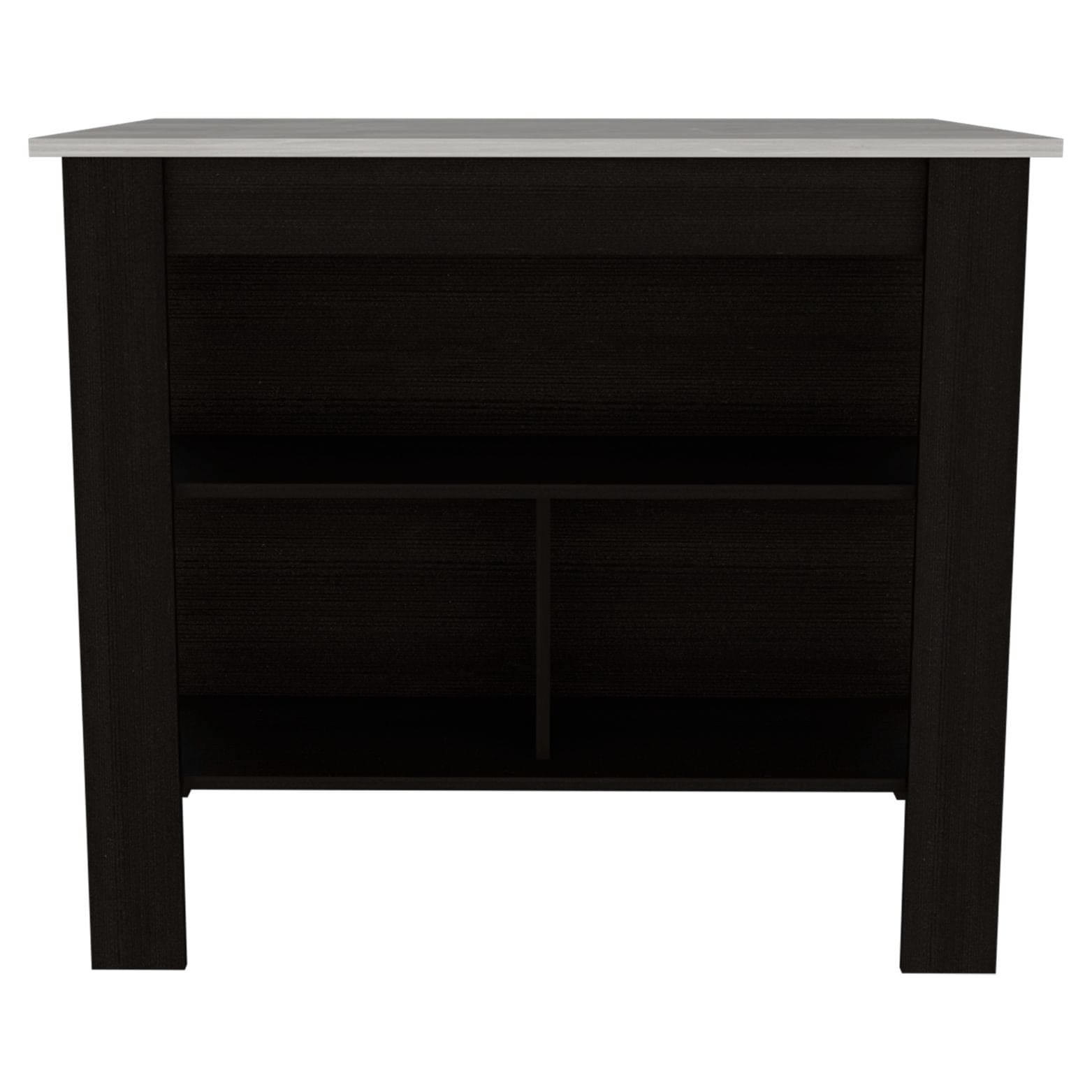 Afoxsos kitchen island table 35 inch height four legs three open ...
