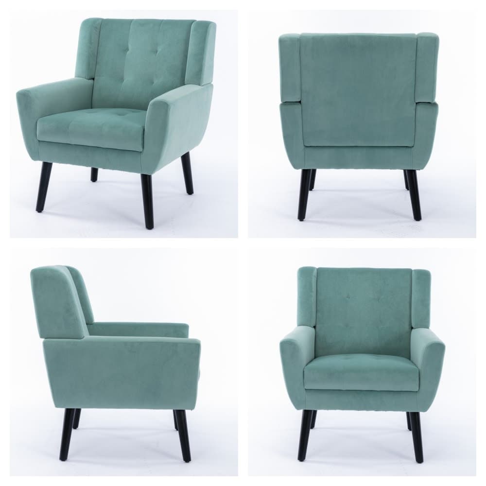Coolbibila Modern Mint Green Velvet Upholstered Accent Chair with ...