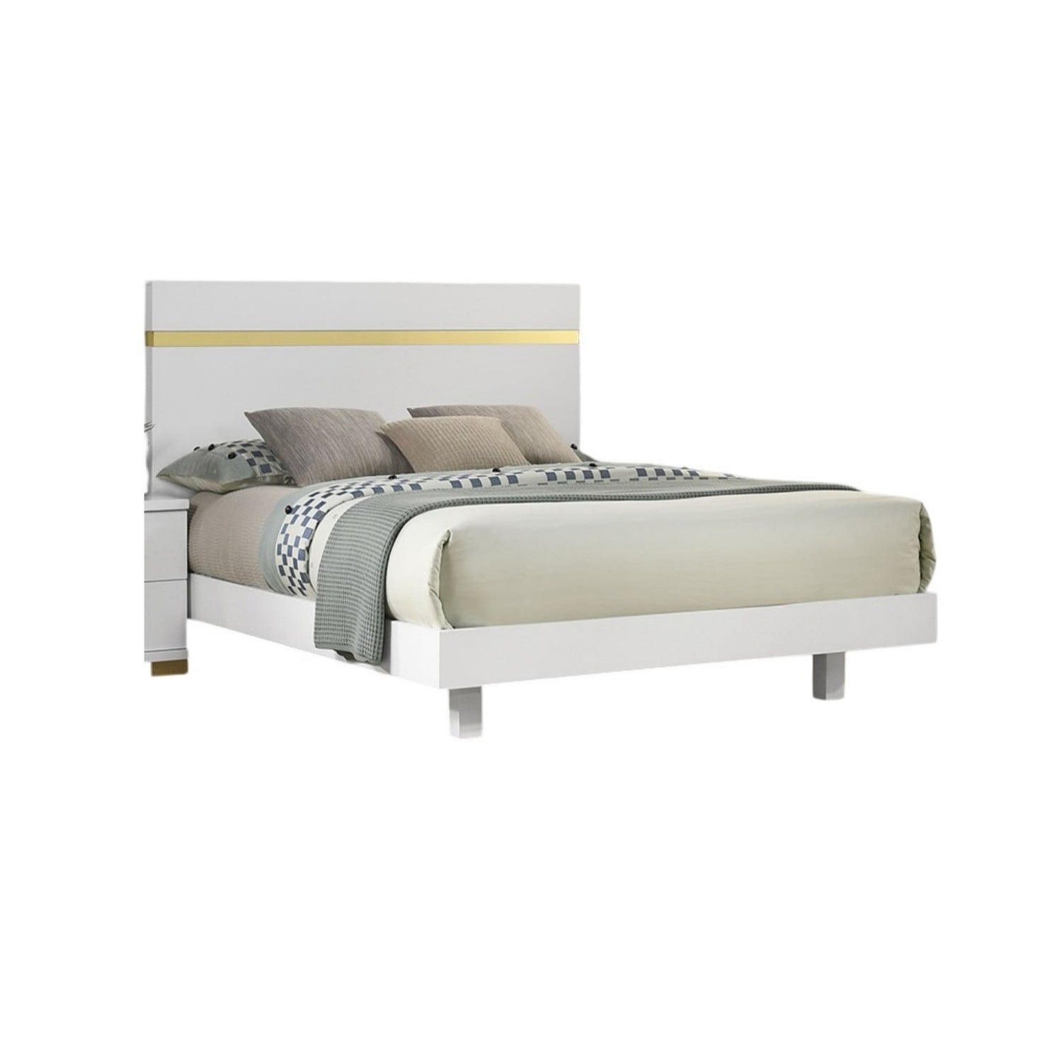 Dimakai Full White Wood Bed Frame with Headboard in the Beds department ...