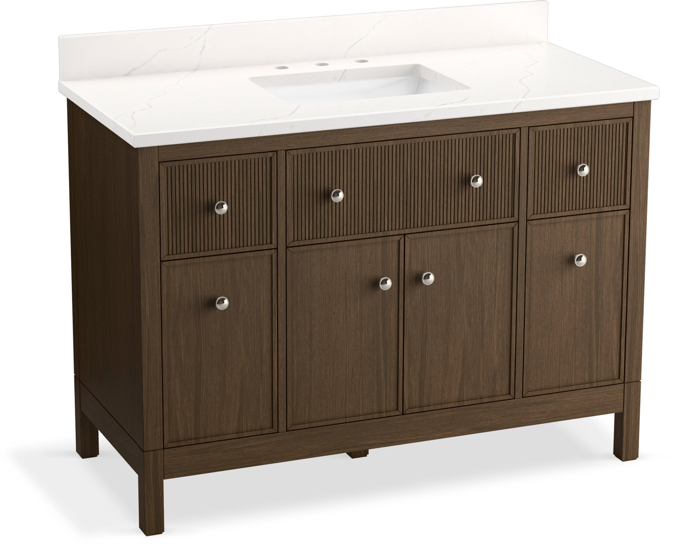 KOHLER Malin by Studio McGee 48-in Draper Oak Undermount Single Sink ...