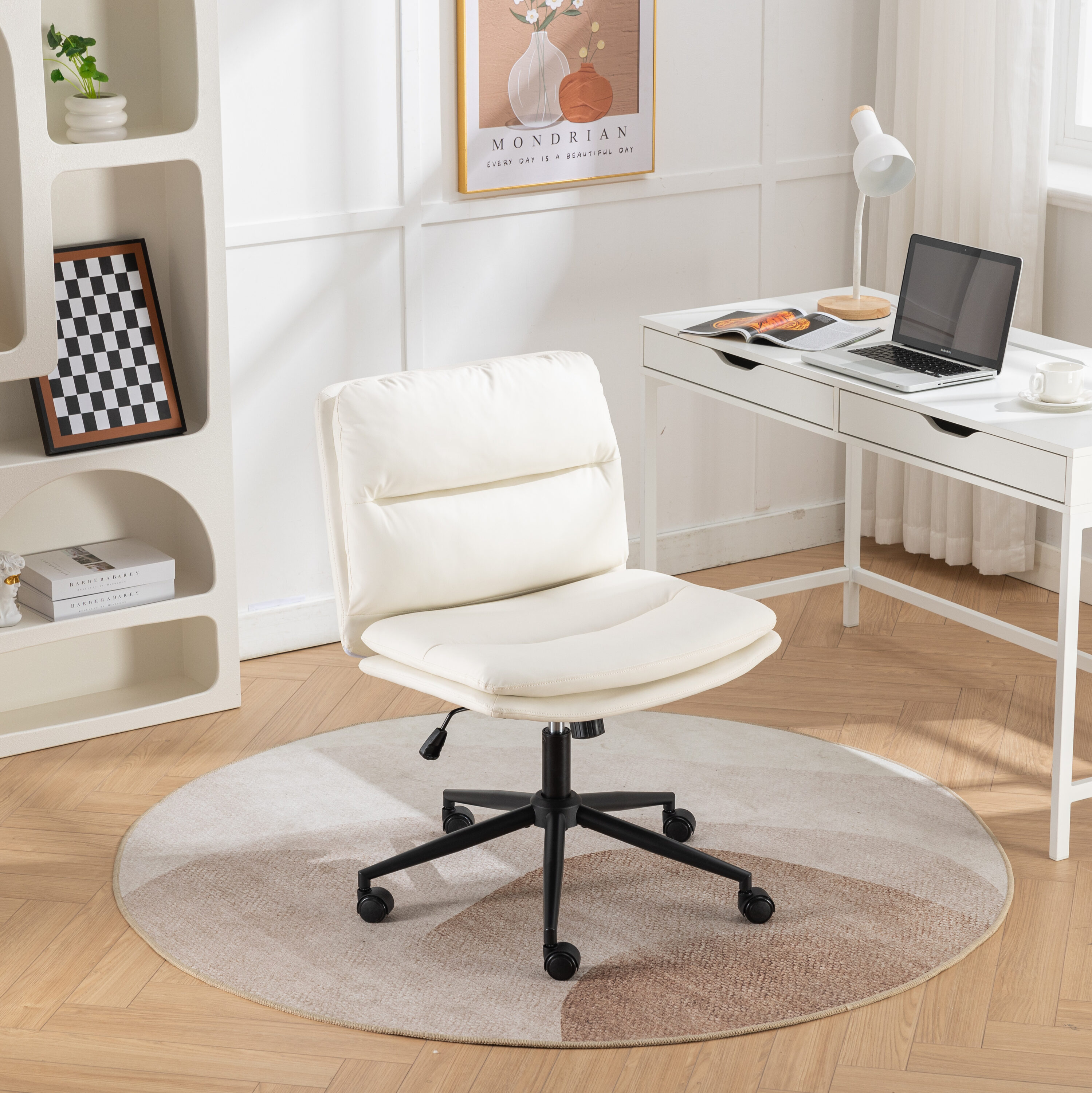 LOVMOR Bizerte Adjustable Swivel Criss Cross Chair Wide Seat Office ...