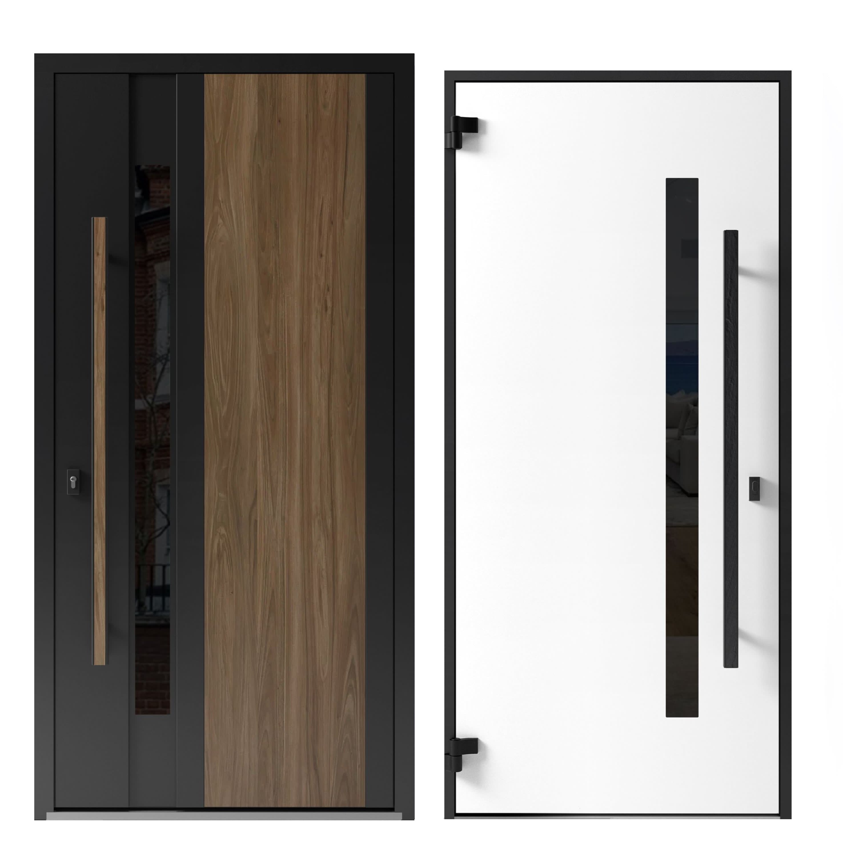 Vdom doors VDOMDOORS DEKTON0163 Exterior Prehung Steel Door with Double ...