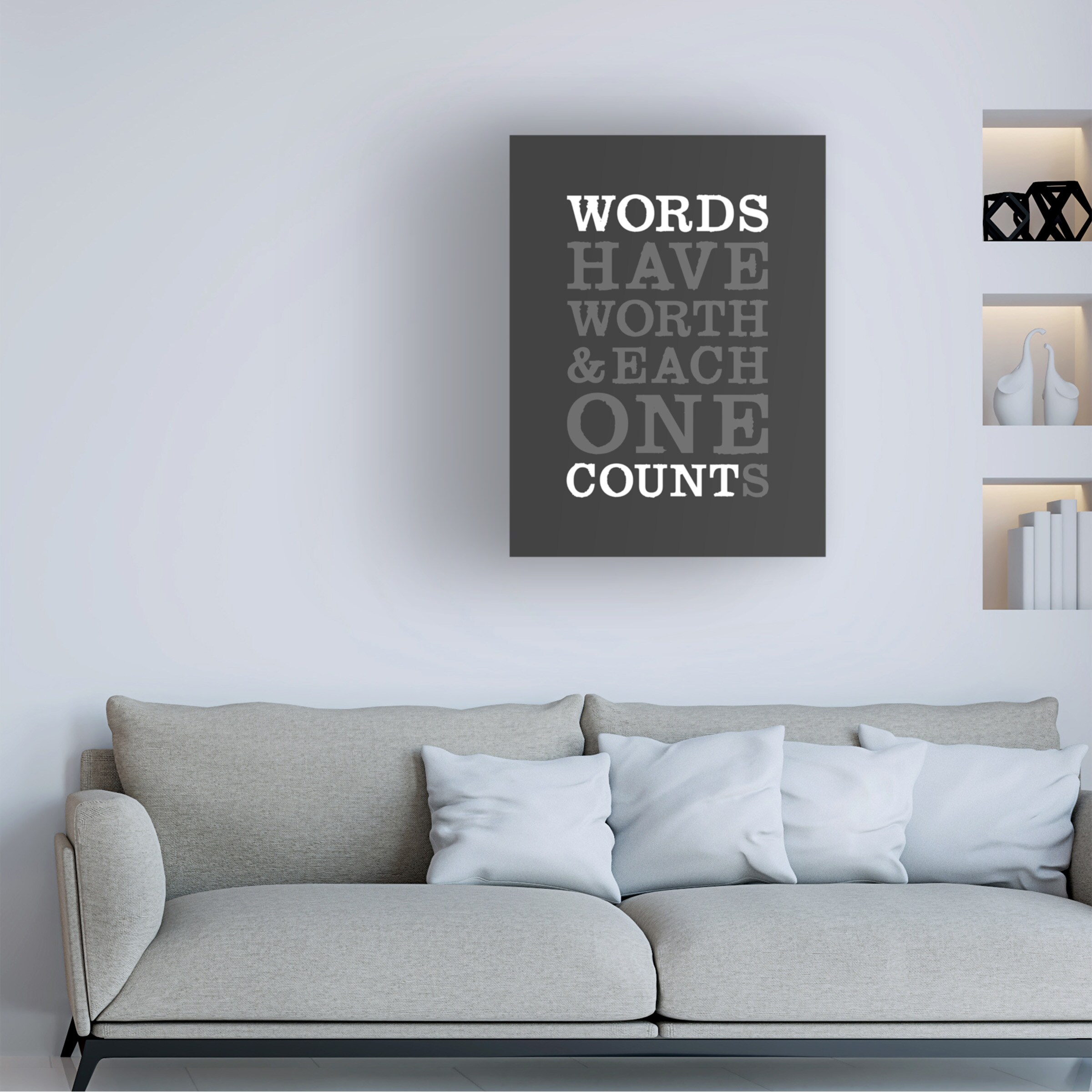 Trademark Fine Art Megan Romo Words Worth Canvas Art - 14x19 in the ...