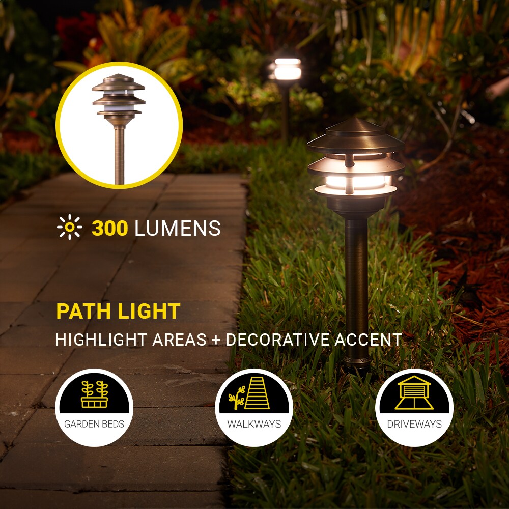 VOLT Outdoor Lighting 300-Lumen 3-Watt Bronze Low Voltage Hardwired LED ...