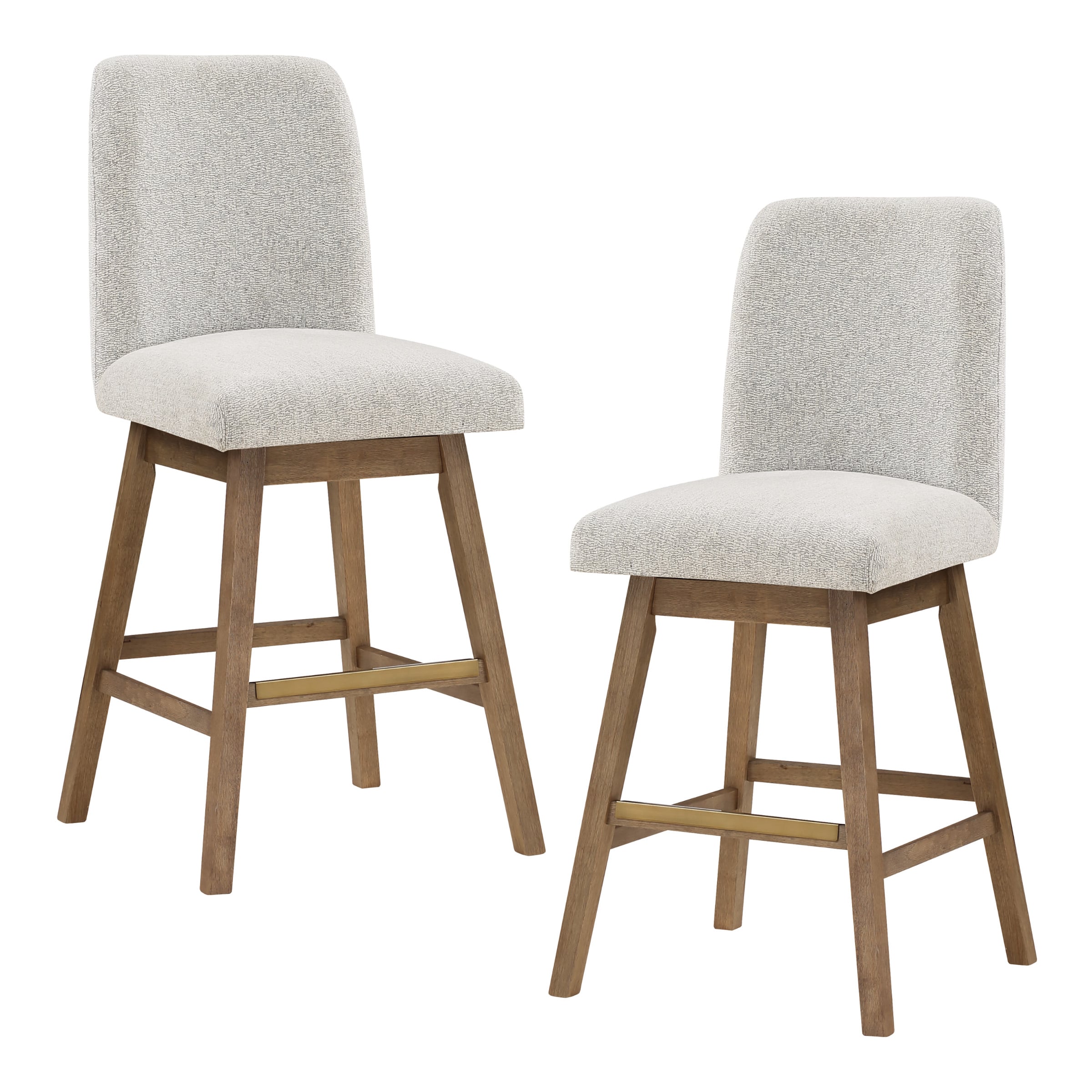 Office Star Products Set of 2 Parchment Med Oak 30 in H Bar height Upholstered Swivel Wood Bar Stool Back FLY30 E31 at Lowes