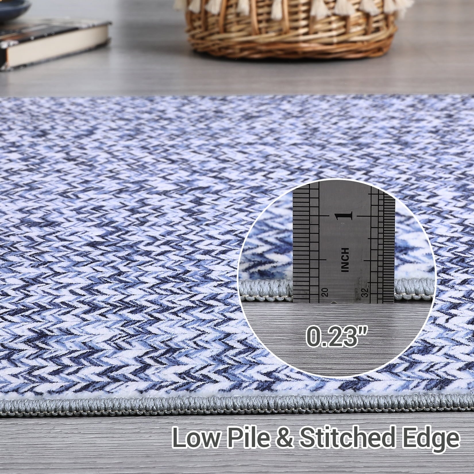 GAOMON 9x12 Large Area Rug Machine Washable Non-Slip Low Pile Braided ...