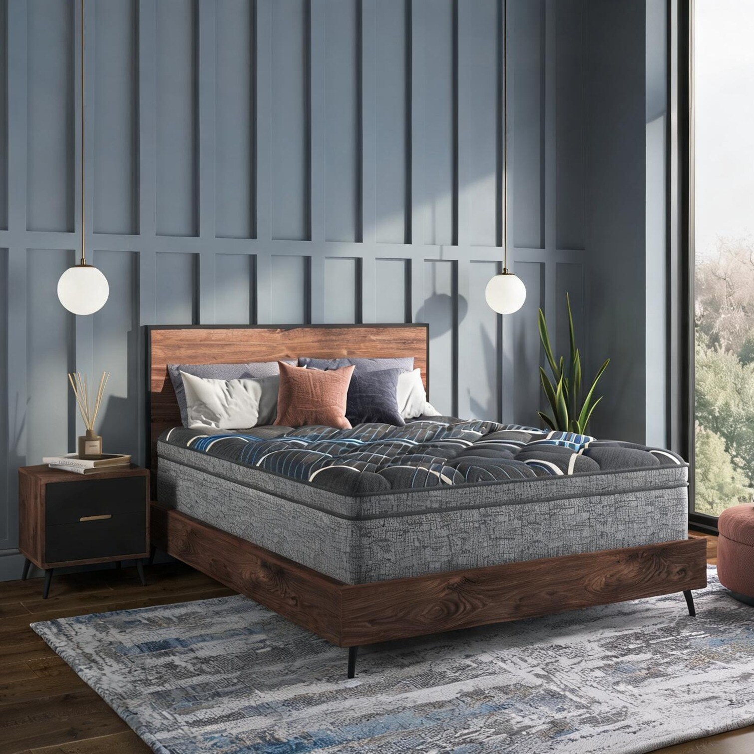 Watnature Euro Top Hybrid Mattress with Pocketed Coils Plush 15-Inch ...