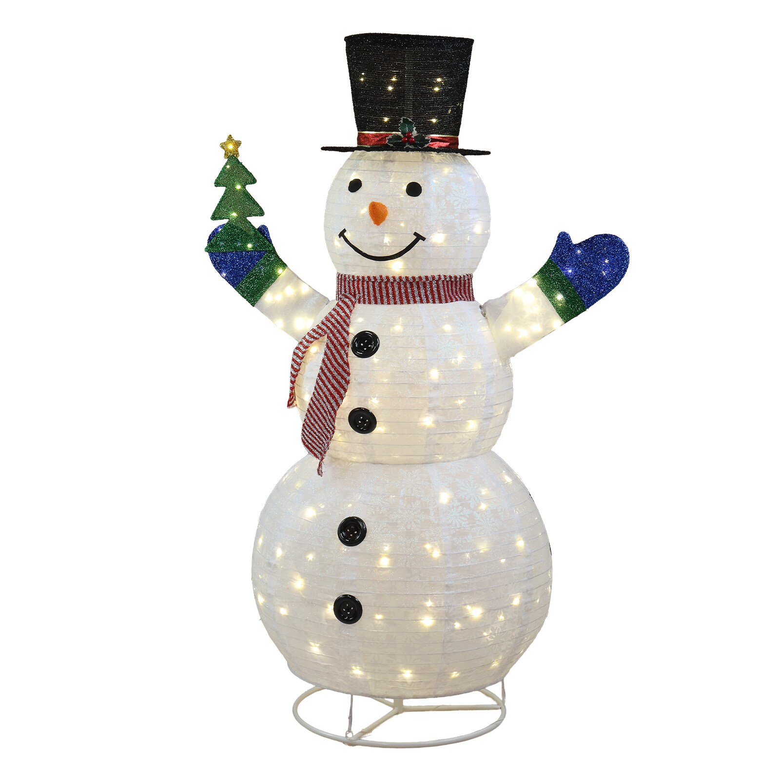 Upsimples 5.7FT Lighted Snowman Christmas Decoration 200 Warm White ...