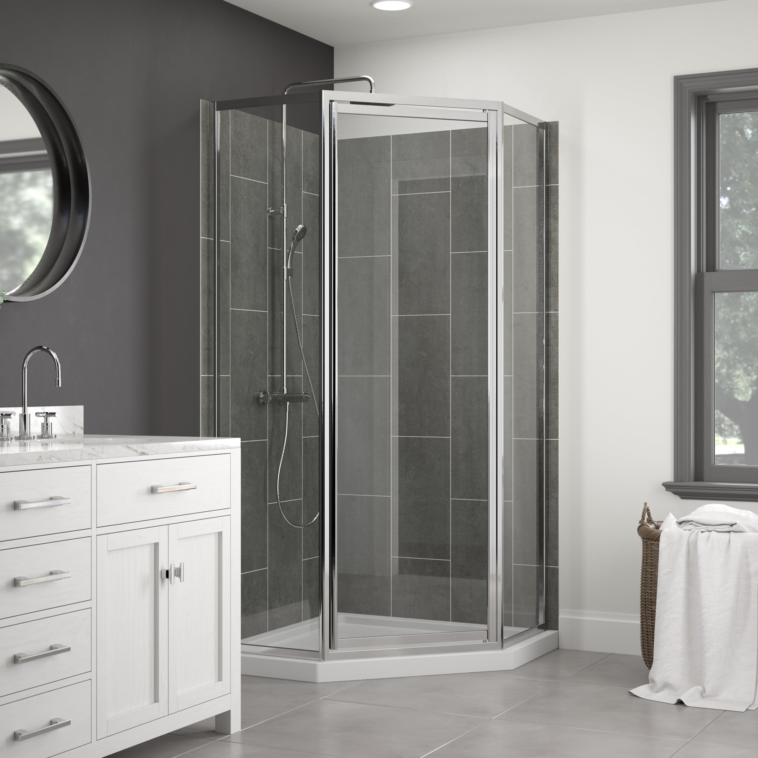 CRAFT + MAIN Neo Angle Shower Doors at Lowes.com