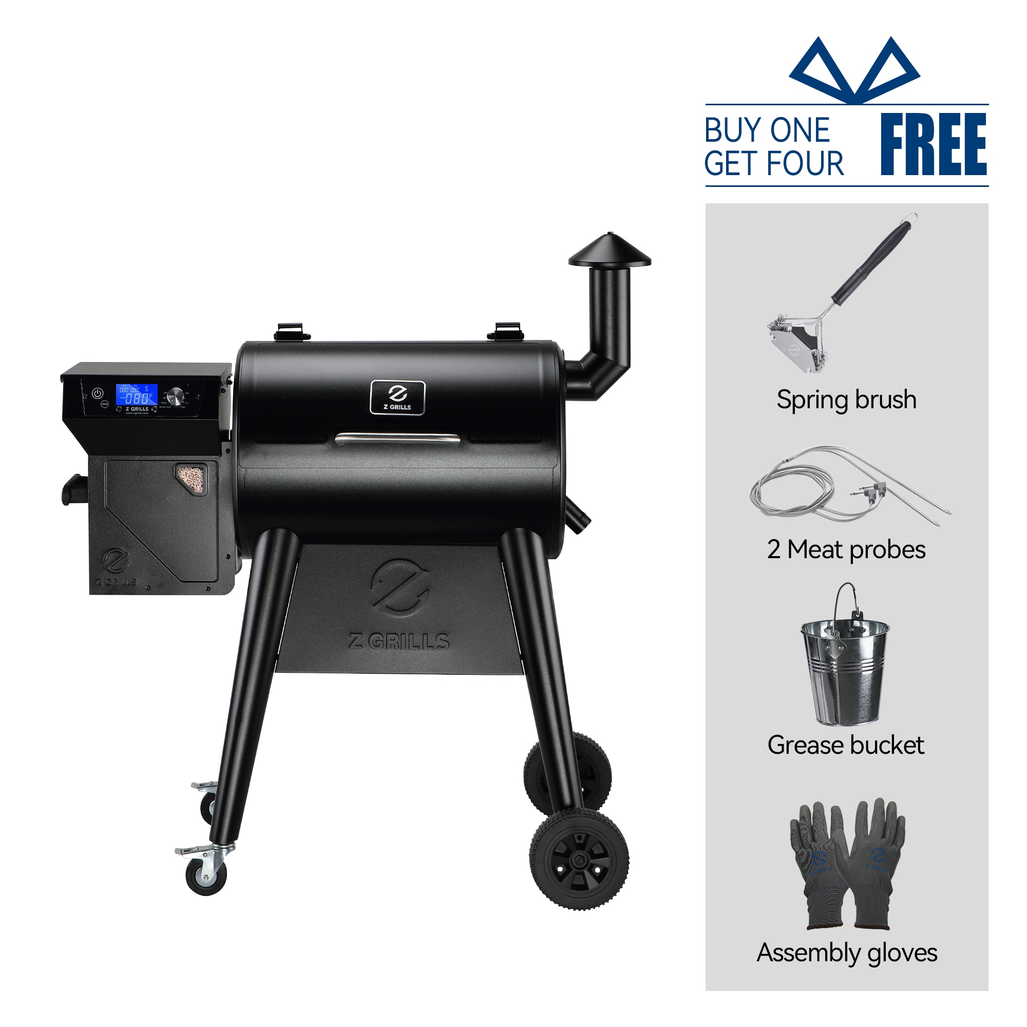 Z GRILLS PIONEER 450B 459-Sq in Black Pellet Grill in the Pellet Grills ...