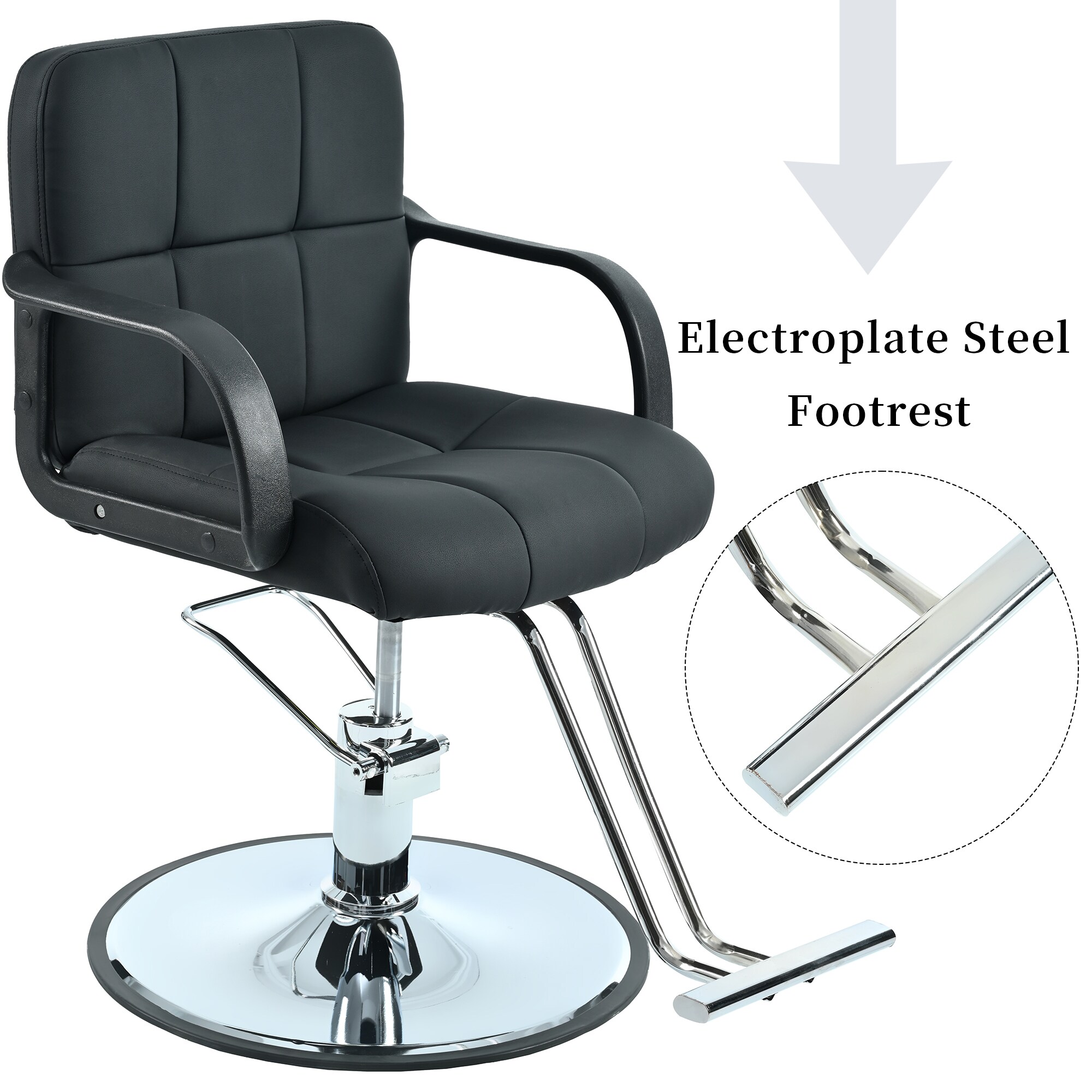 Clihome 25.2-in W Modern Black Leather Swivel Barrel Armchair in the ...