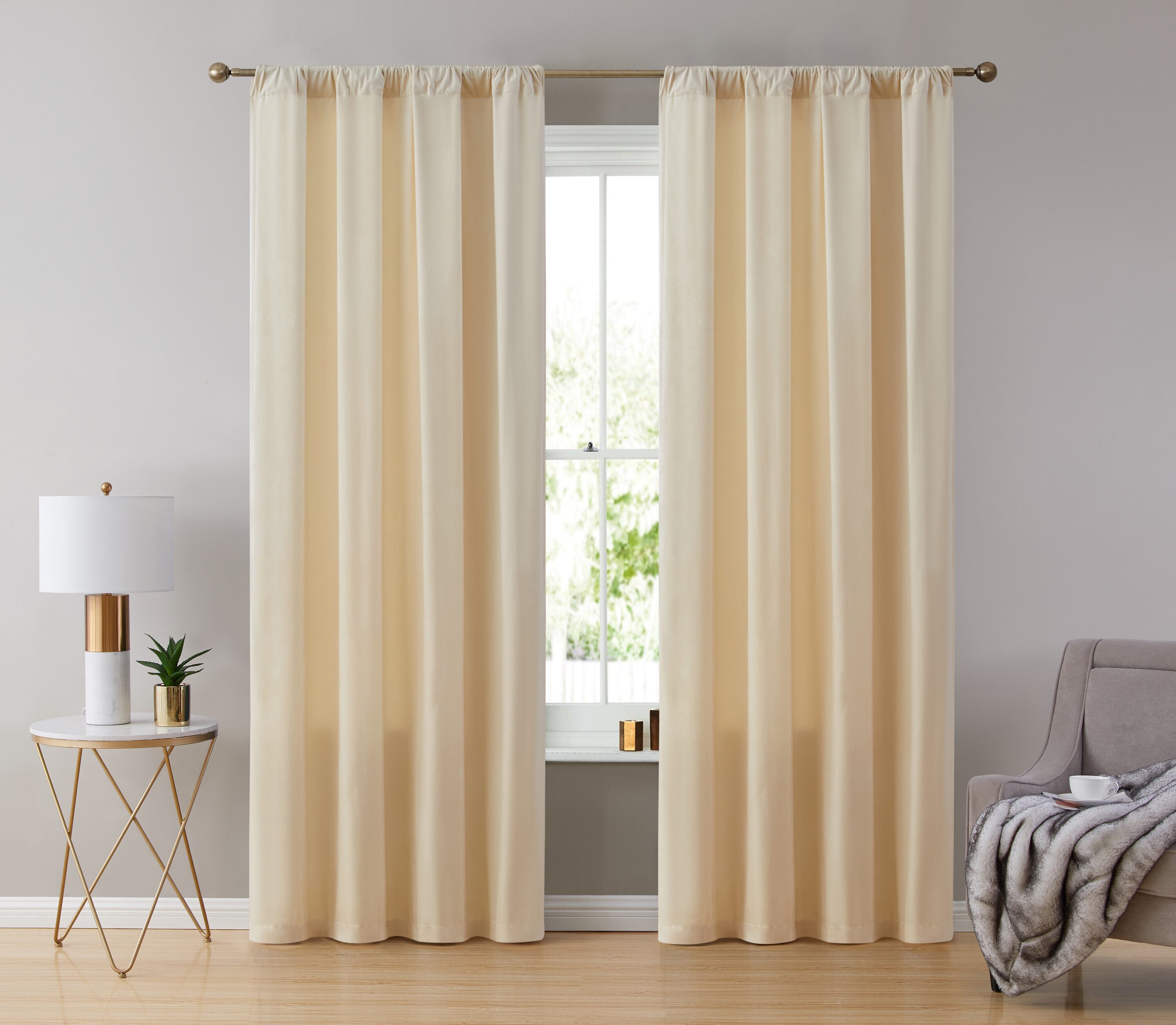 HLC.me Lopez Velvet Back Tab Rod Pocket Window Treatment Curtain Panels ...