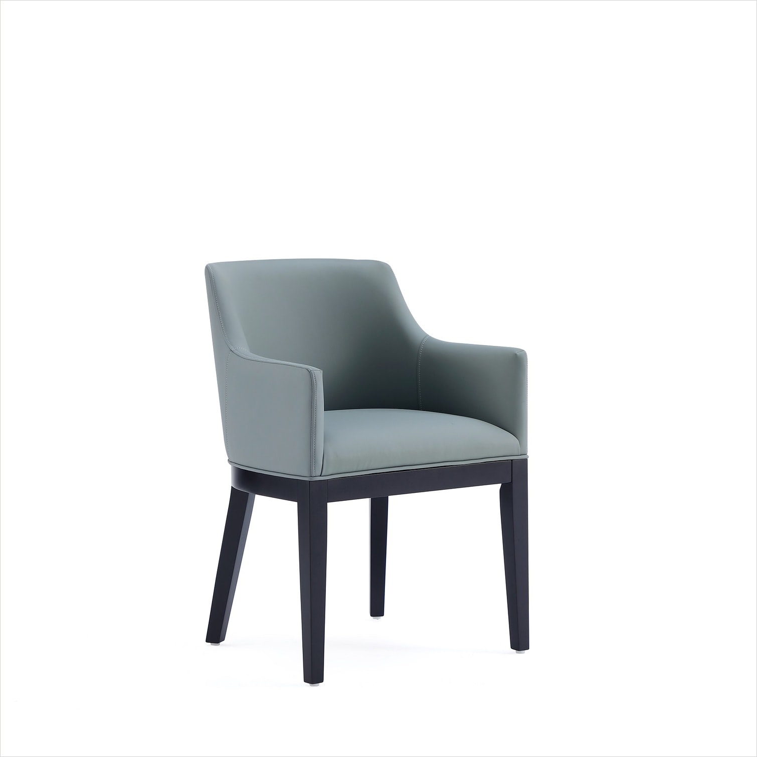 Naturefalls Single Armchair Modern Pewter Faux Leather Solid Beech Wood ...