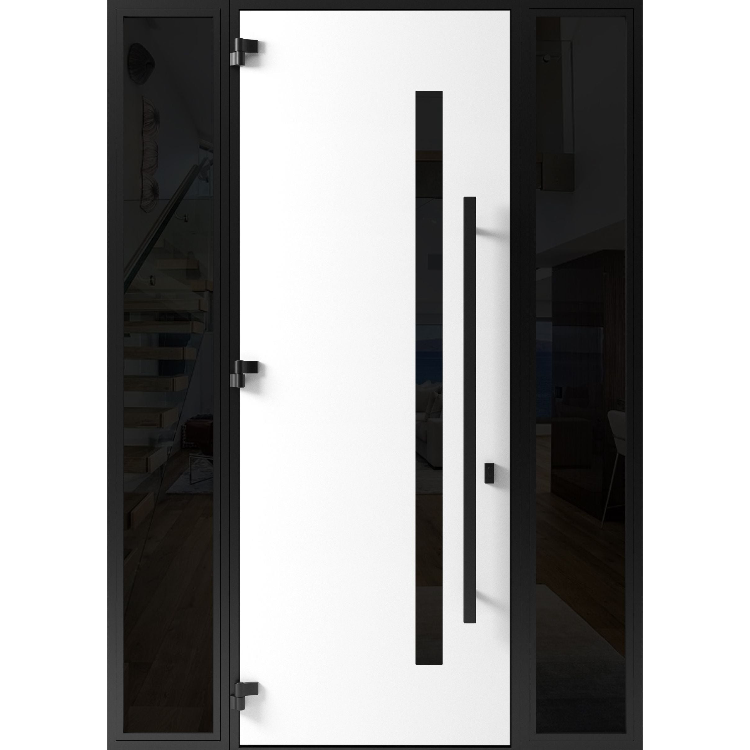 Vdom doors Front Exterior Prehung Steel Door - Ronex 0144 Grey - 2 Side ...