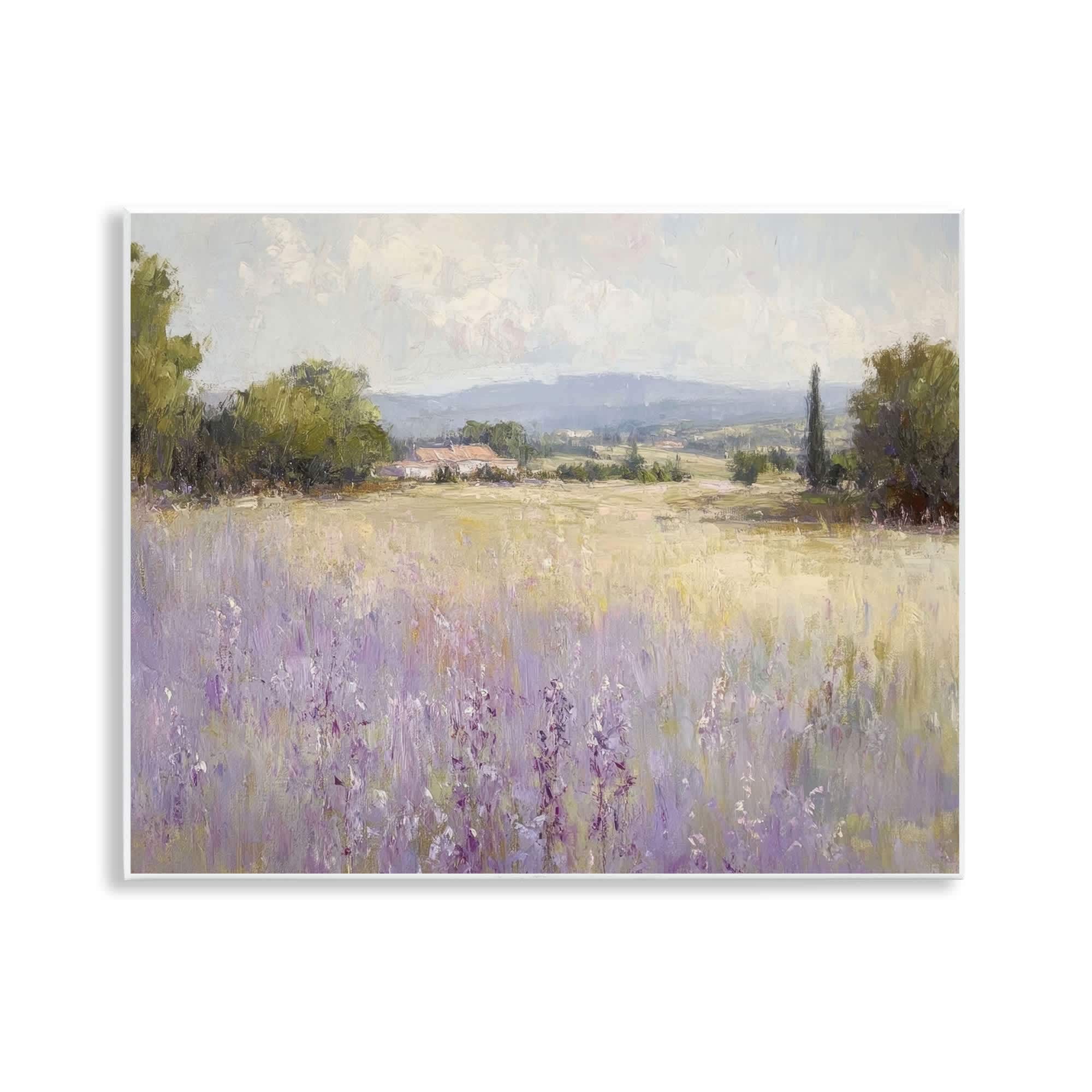 Stupell Industries Lavender Farmland Meadow Wall Plaque Art By Petal ...