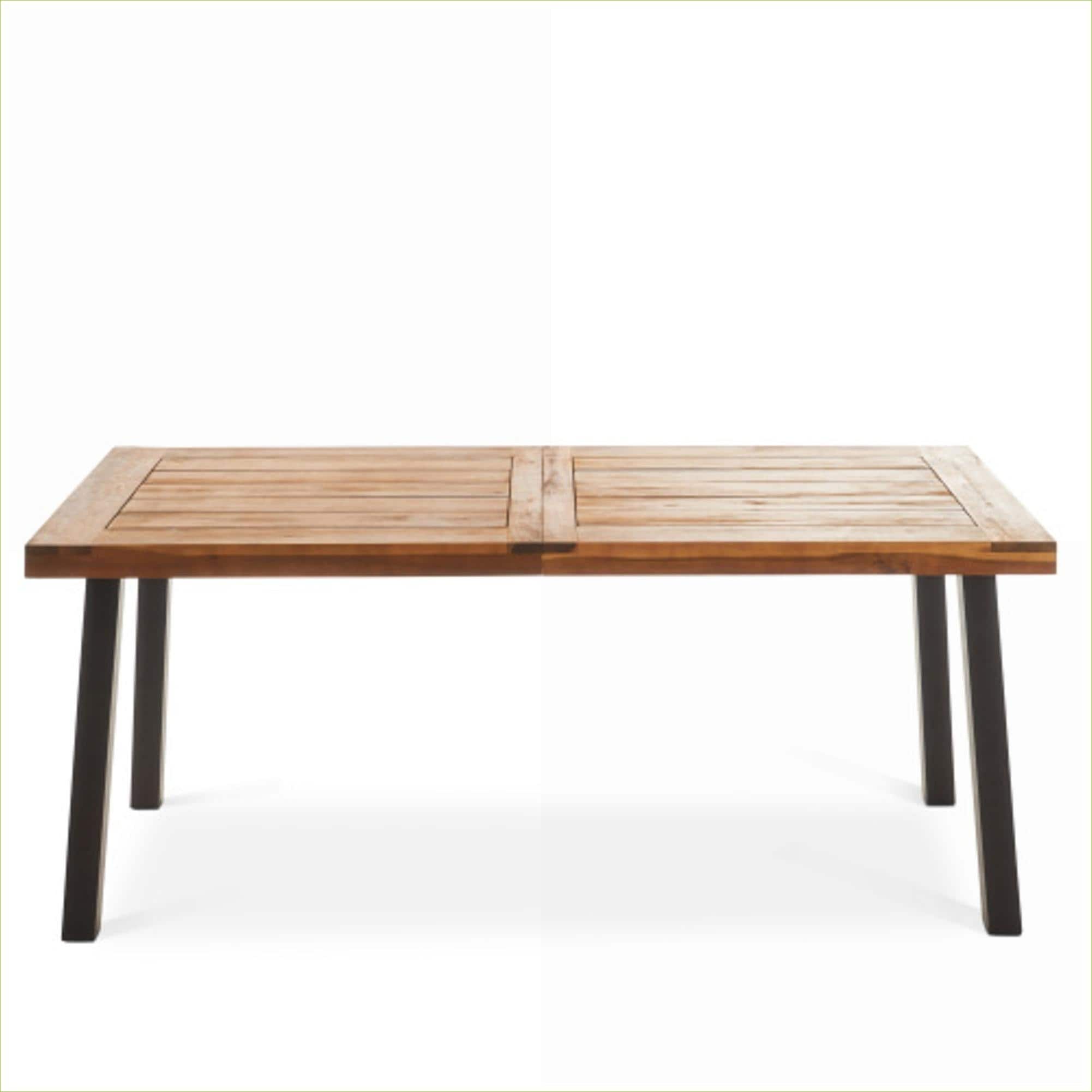 Watnature Outdoor Patio 6-Seat Dining Set Rustic Teak Acacia Wood With ...