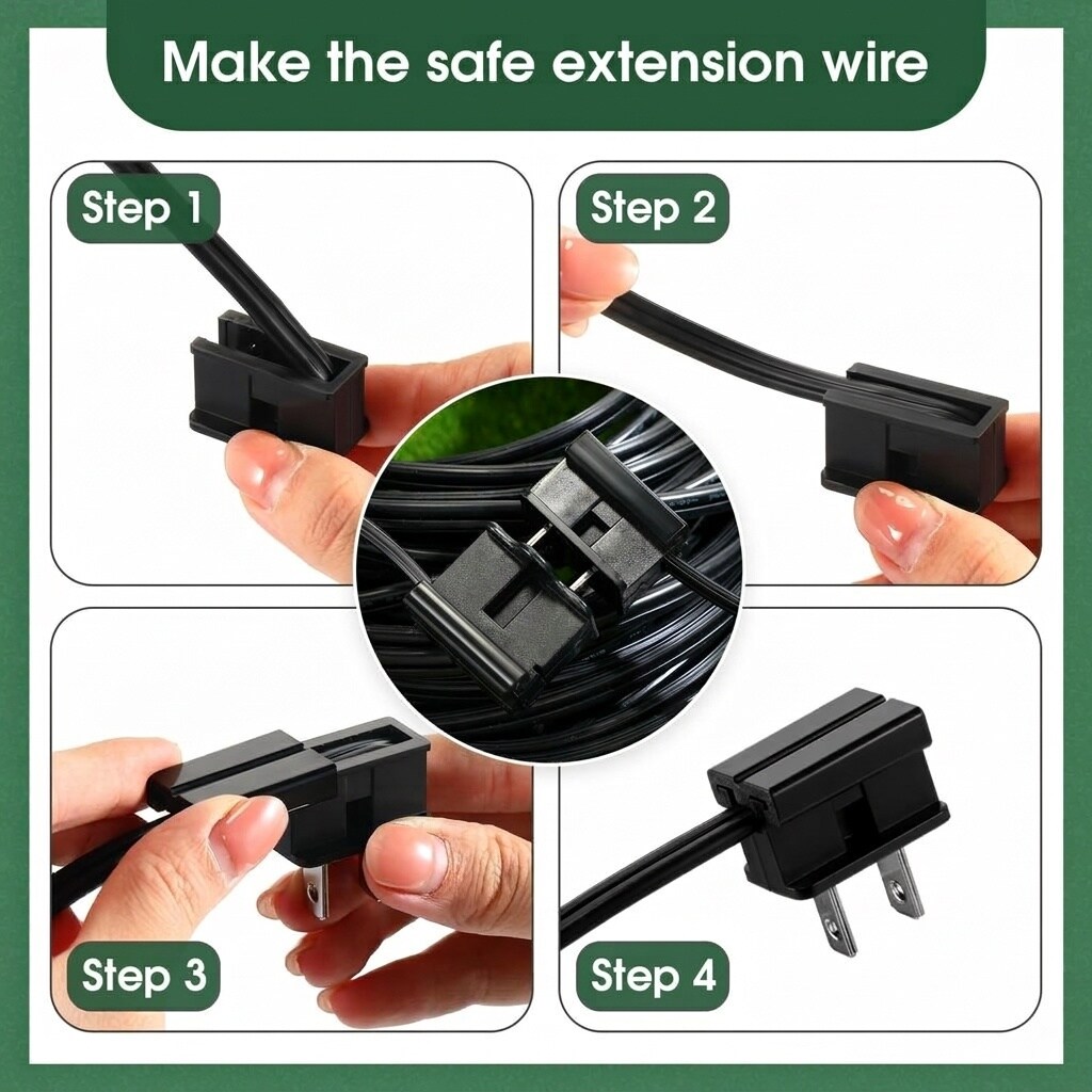 Lukvuzo 100 ft 18 AWG SPT-2 Electrical Wire Roll with 6 Plugs for LED ...