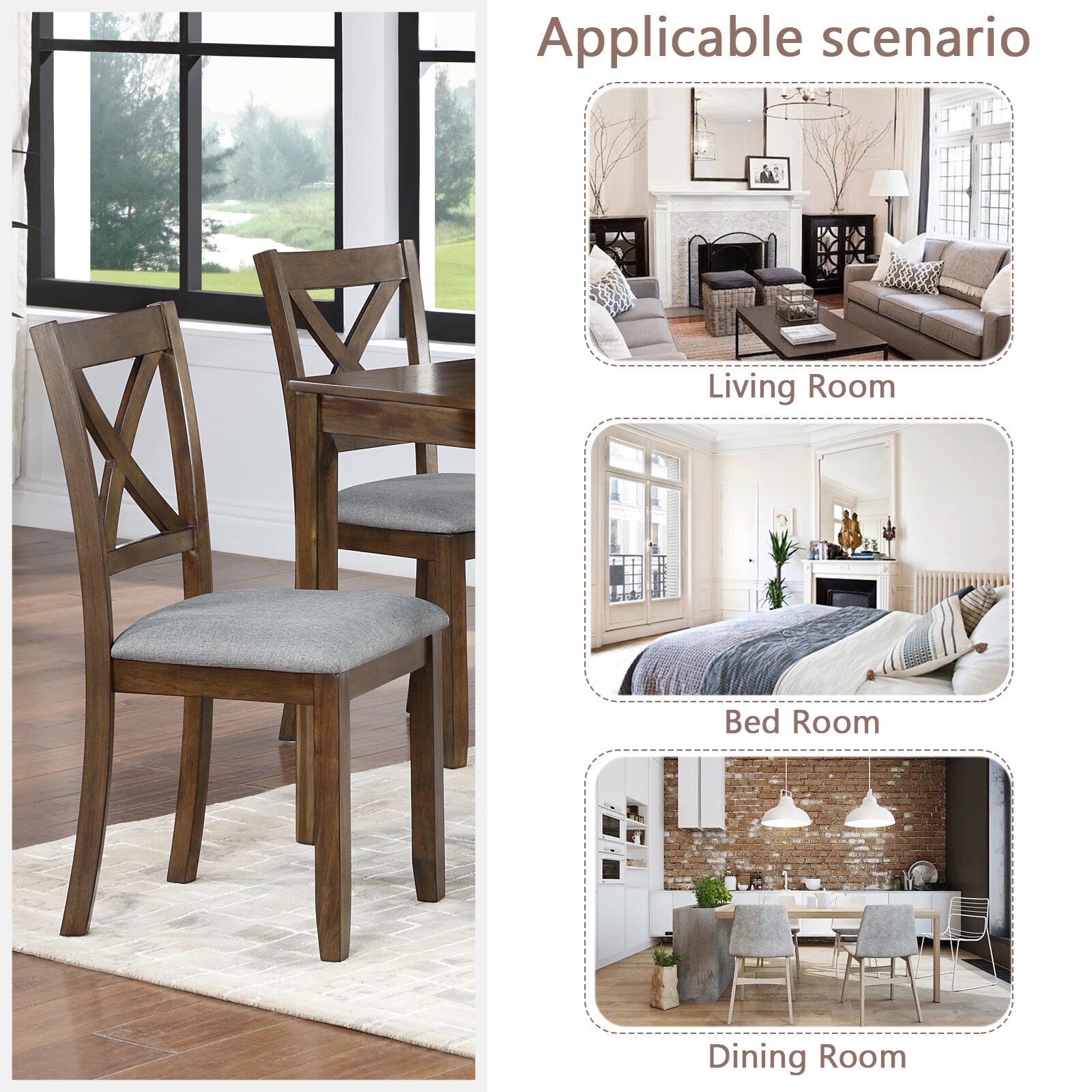 Blisstyle Dining Chairs Only Wooden Dining Chairs Set of 4 Kitchen ...