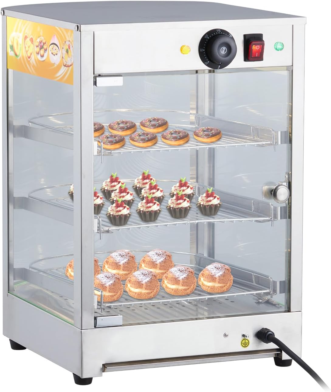 Garvee Commercial 3 Tier Food Warmer Display Cabinet 14-Inch Countertop ...