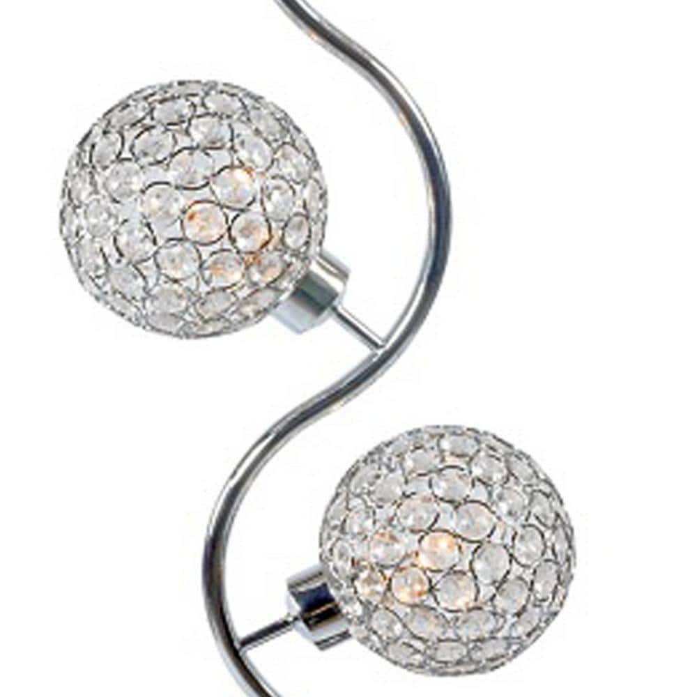 Benzara Table Lamps 32-in Clear, Chrome Touch Table Lamp with Crystal ...
