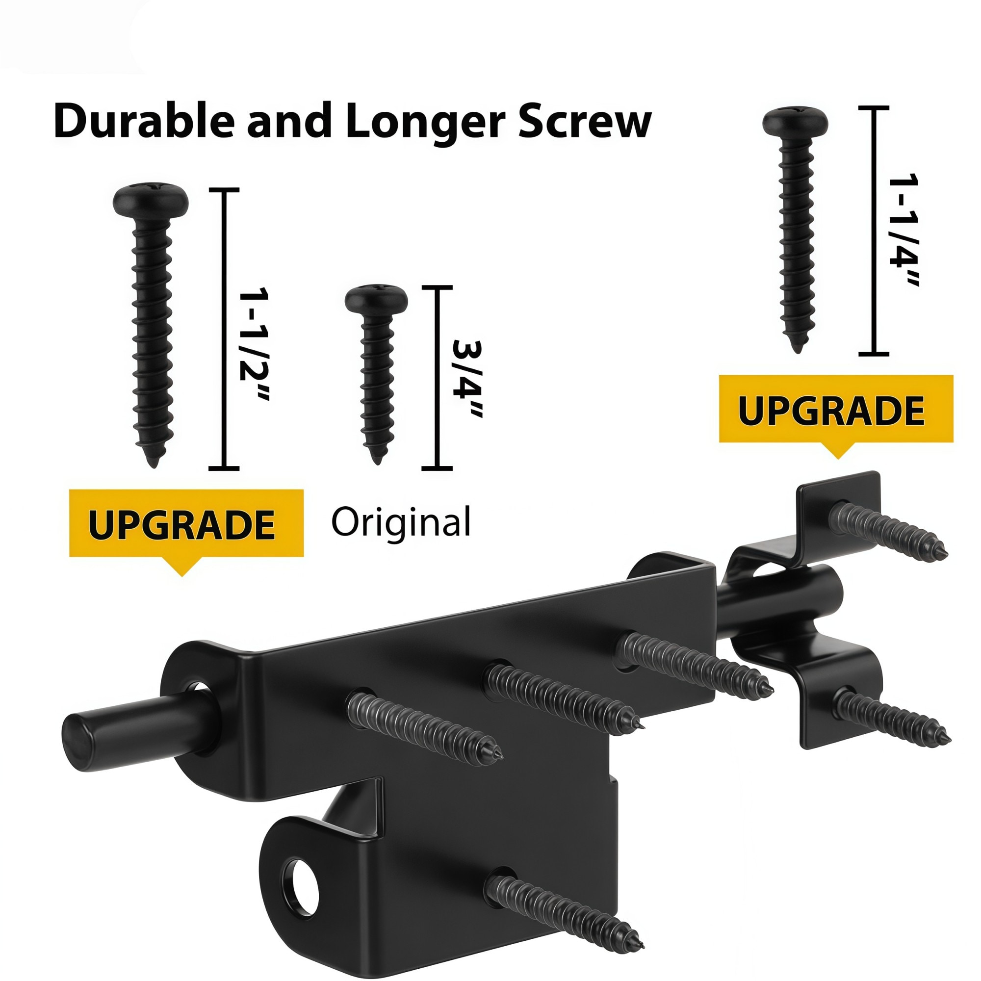 Numhew 10.5in L 4.5in W 1.2in H Sliding Bolt Black Gate Latch in the ...