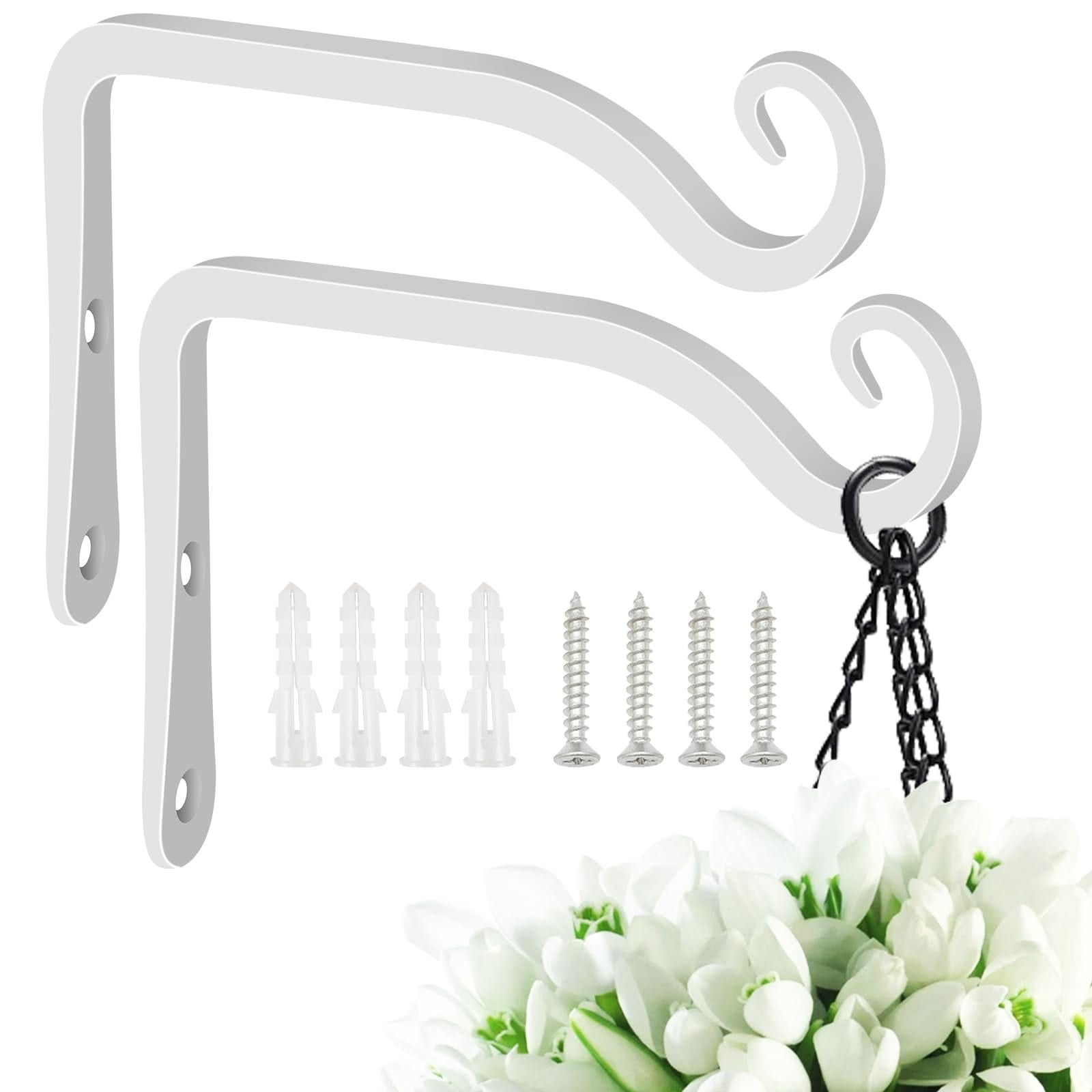 Itopfox Hand Forged Iron Wall Hook Hanging Plant Bracket For Flower