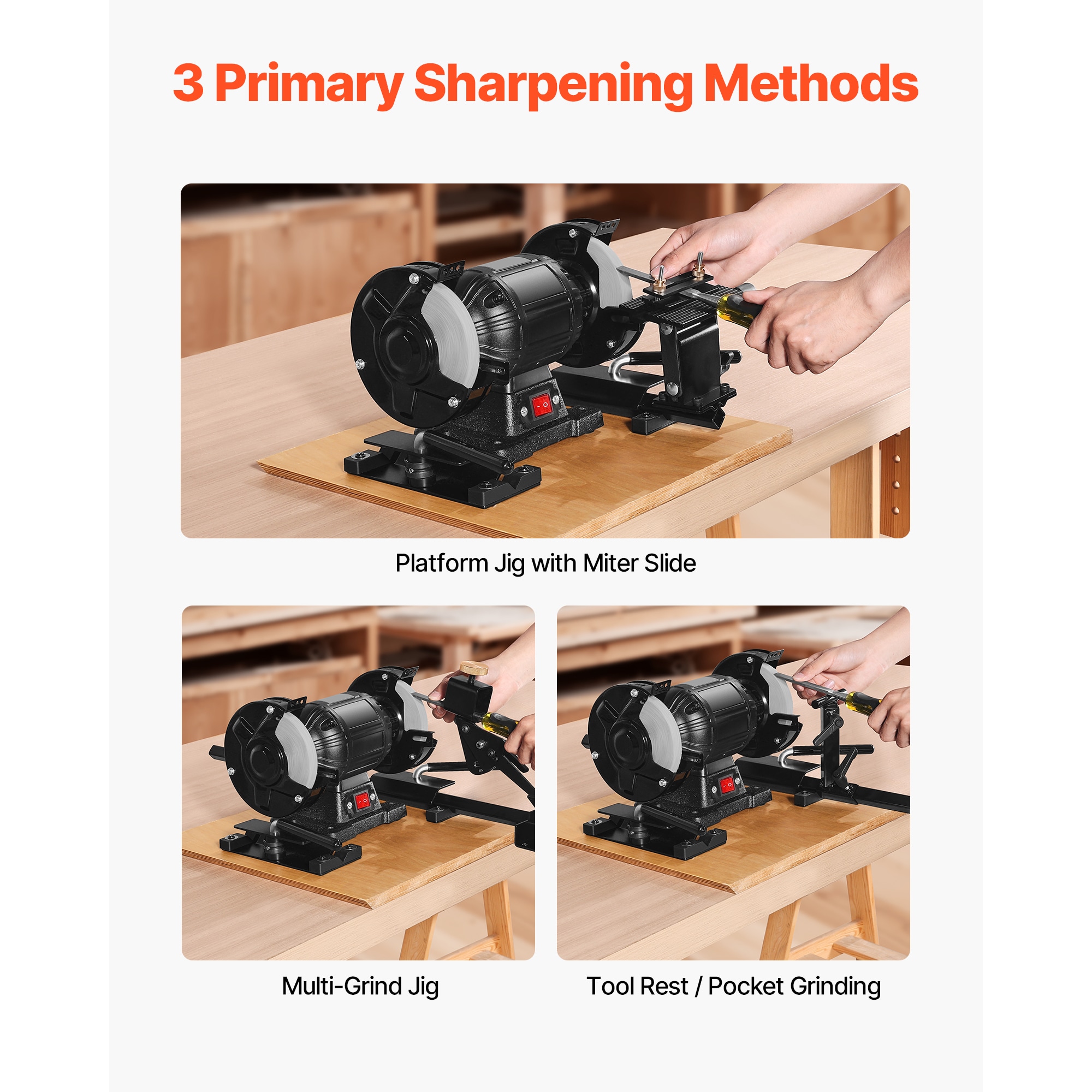 VEVOR Pro Grind Sharpening System Multi-Grind Sharpening Jig for 6in ...