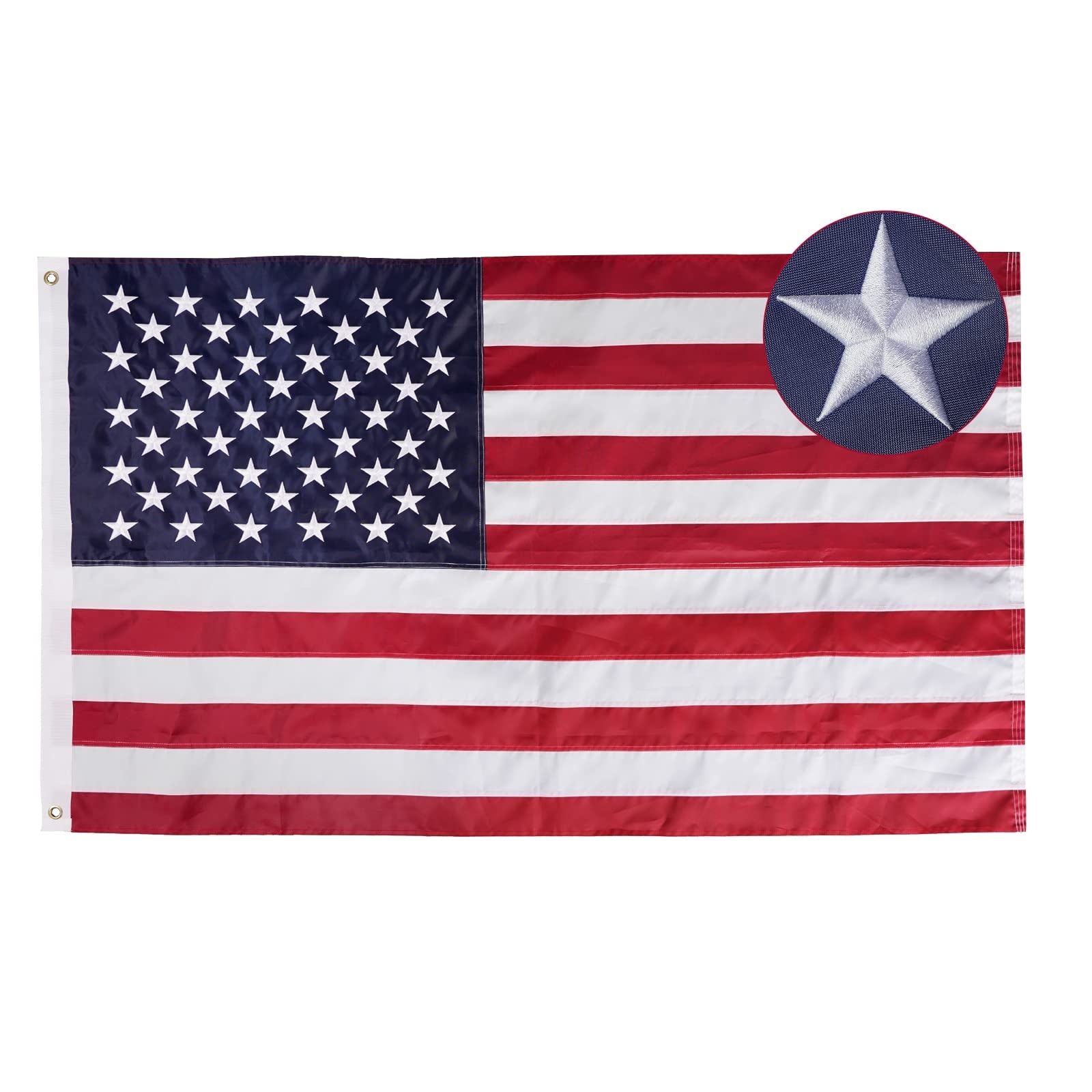 Adrinfly American Flag 3x5 ft Outdoor Embroidered US Flag Heavy Duty ...