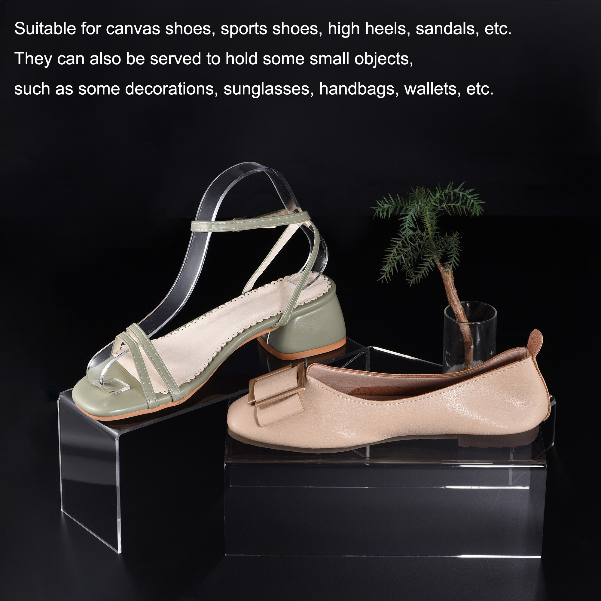 Unique Bargains Shoes Display Supporter 225x20x120mm 3mm Thick Acrylic ...