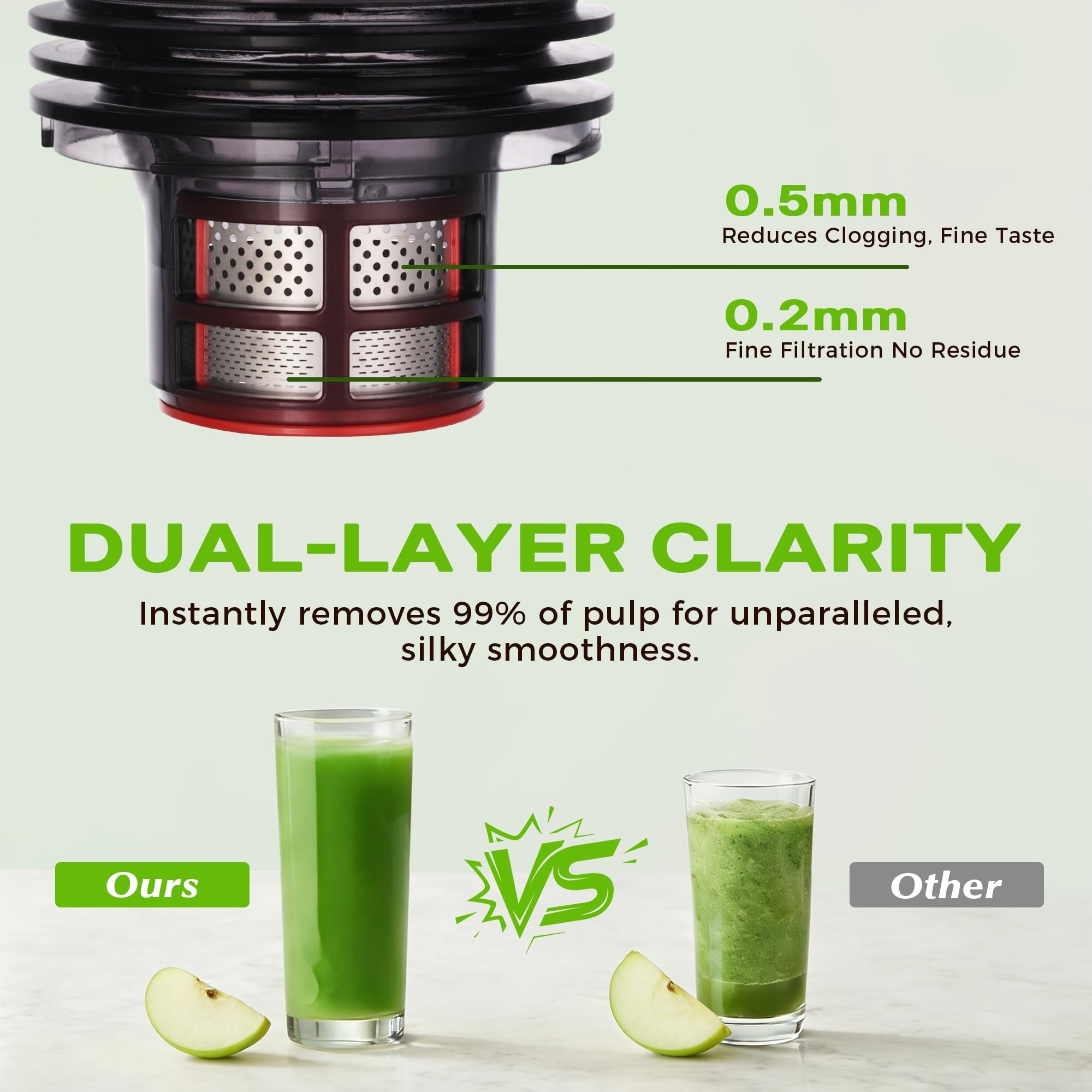Anqtovp 5.3 Inch Wide Feed Chute Slow Masticating Cold Press Juicer ...