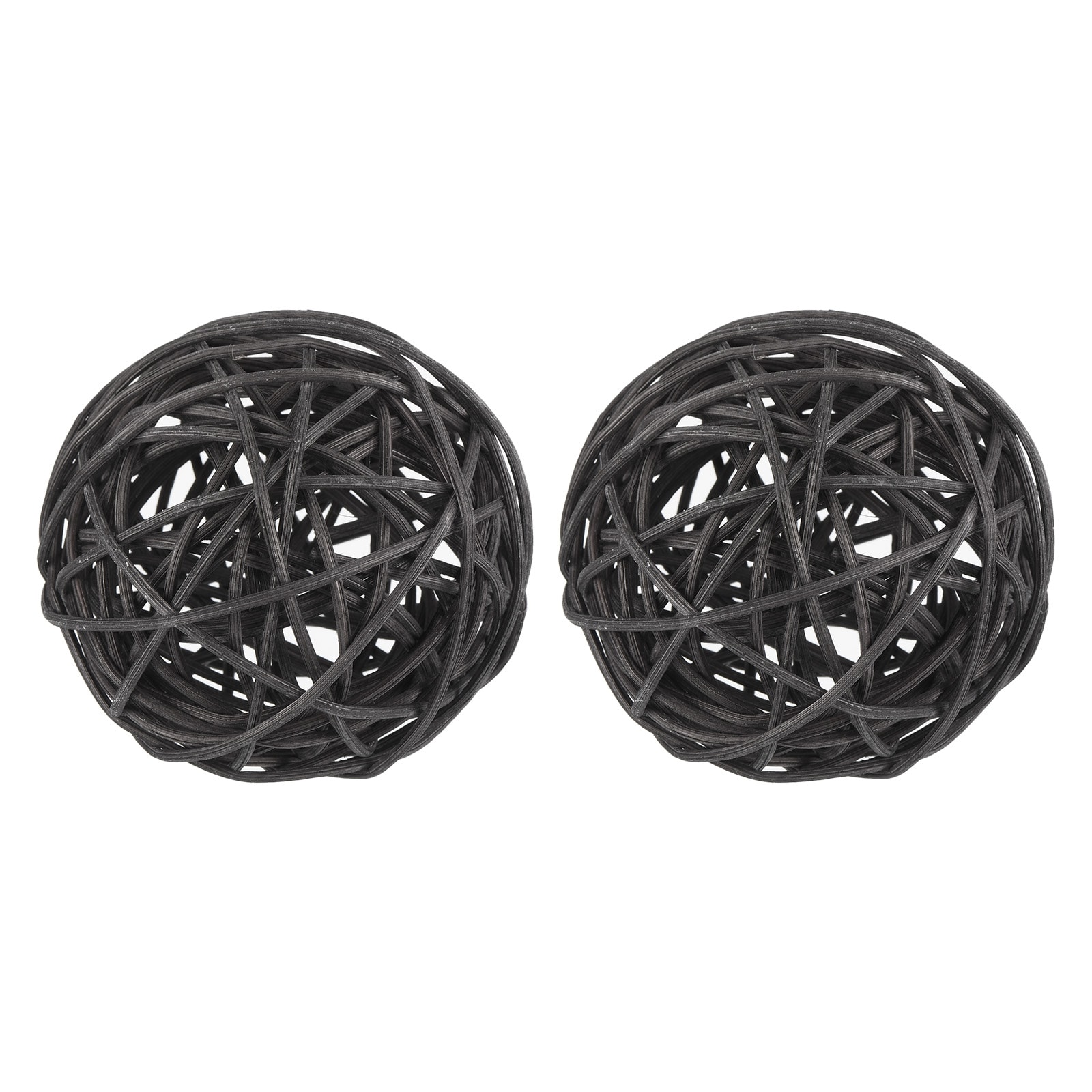 Unique Bargains 2pcs Wicker Rattan Balls 3 Inch Rattan Decorative Balls ...