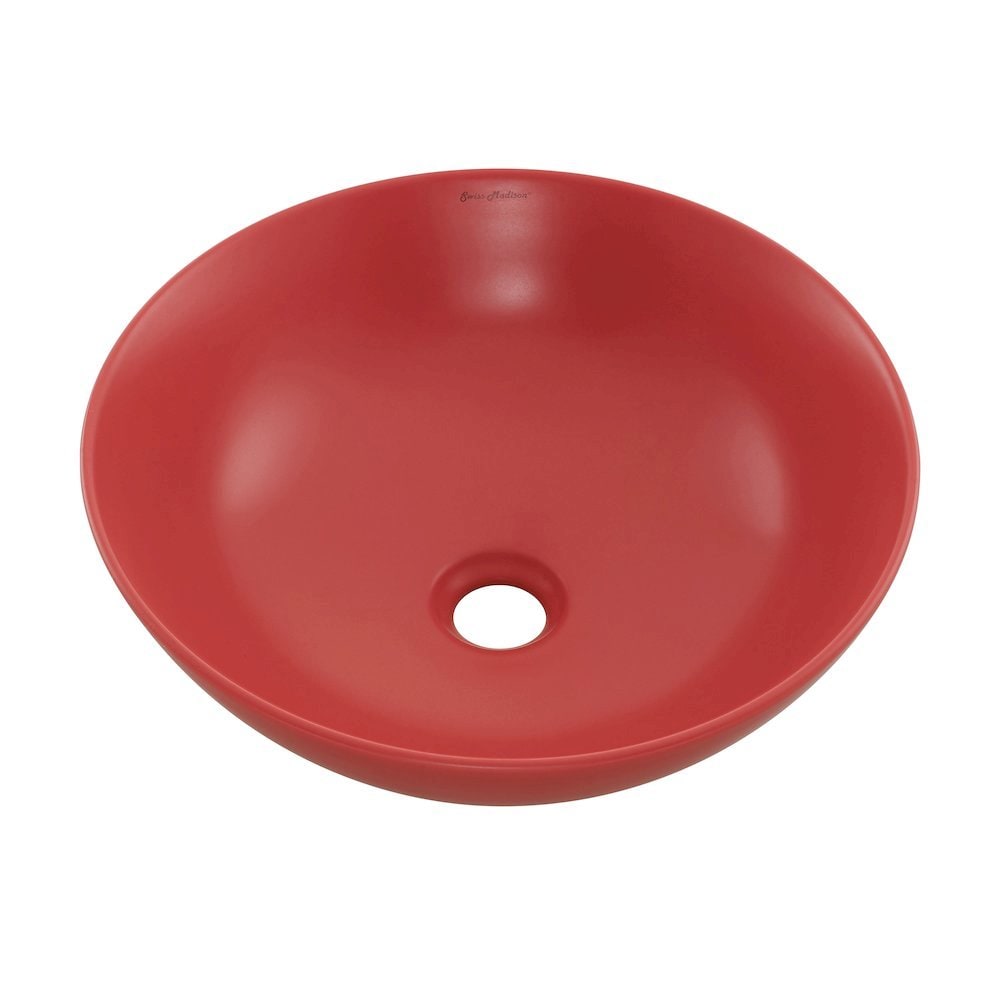 Swiss Madison Classe 16 Ceramic Sink in Matte Red in the Bathroom Sink ...