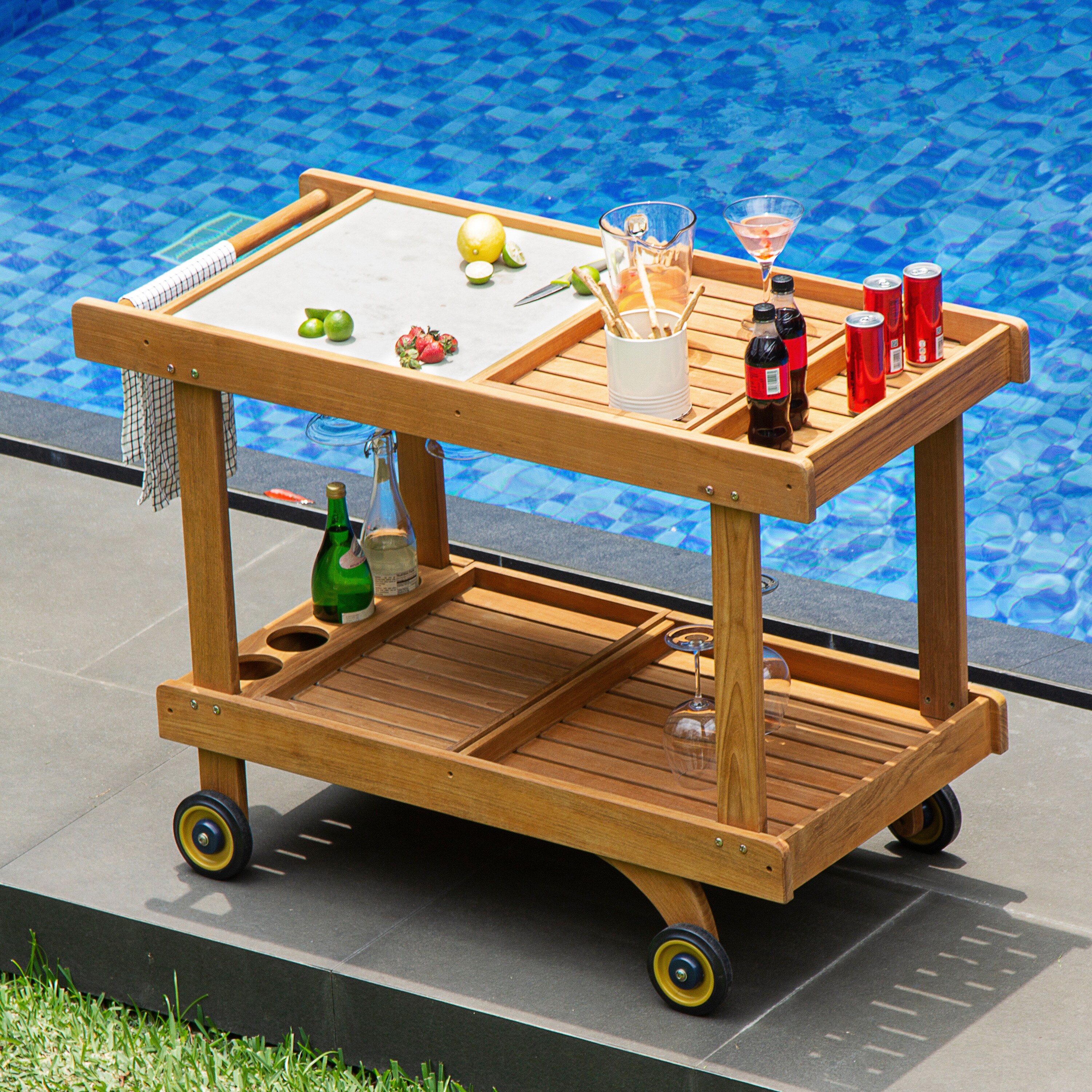 Cambridge Casual Teak Outdoor Serving Carts at Lowes.com