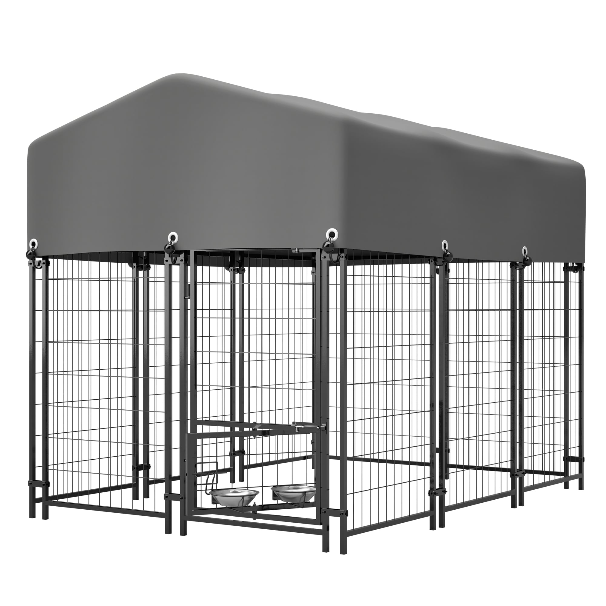 LETILY Composite Outdoor Kennel with roof for Any Pet Dog ( 4.23-ft L x ...