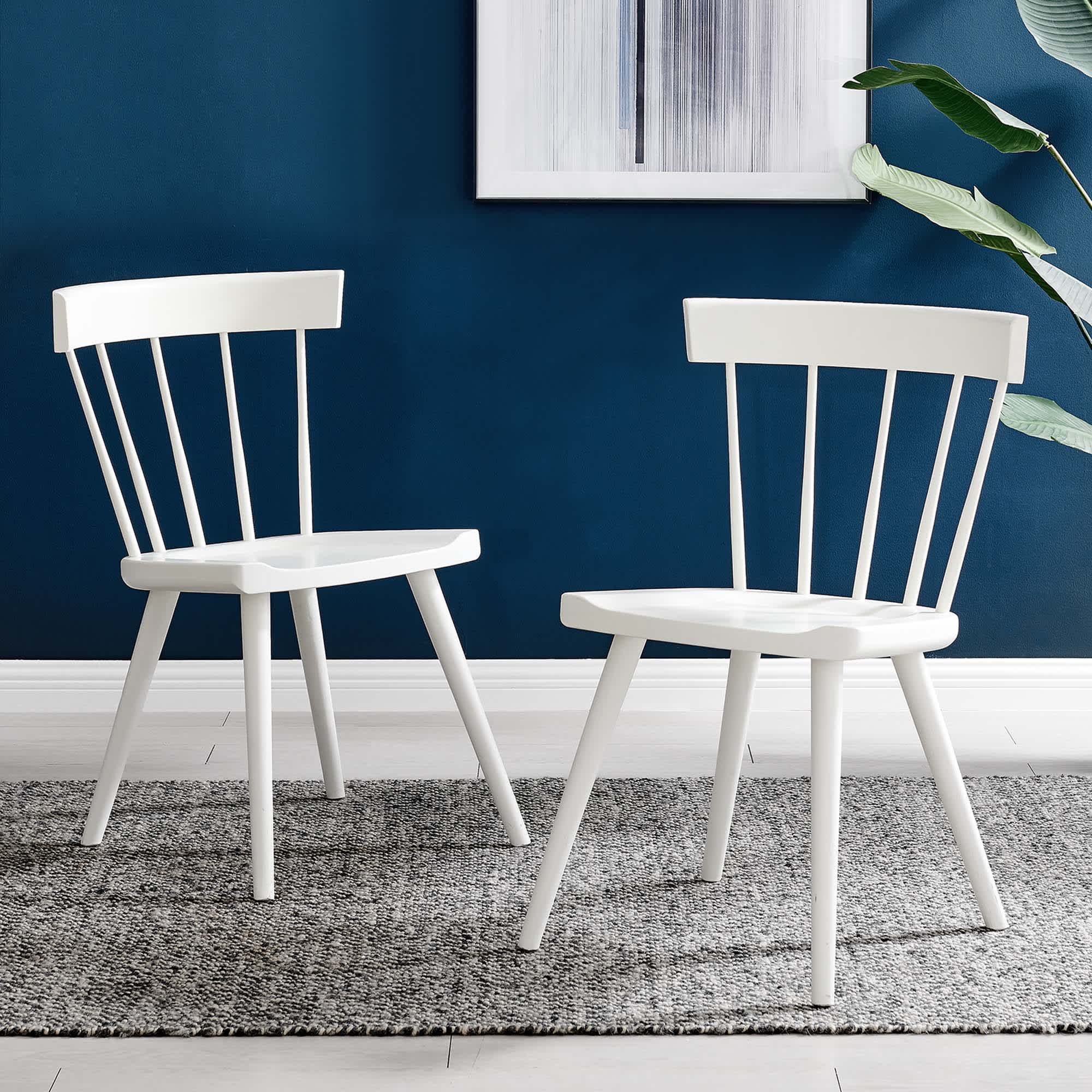 Modway Sutter Wood Dining Side Chair Set of 2 in White in the Dining ...
