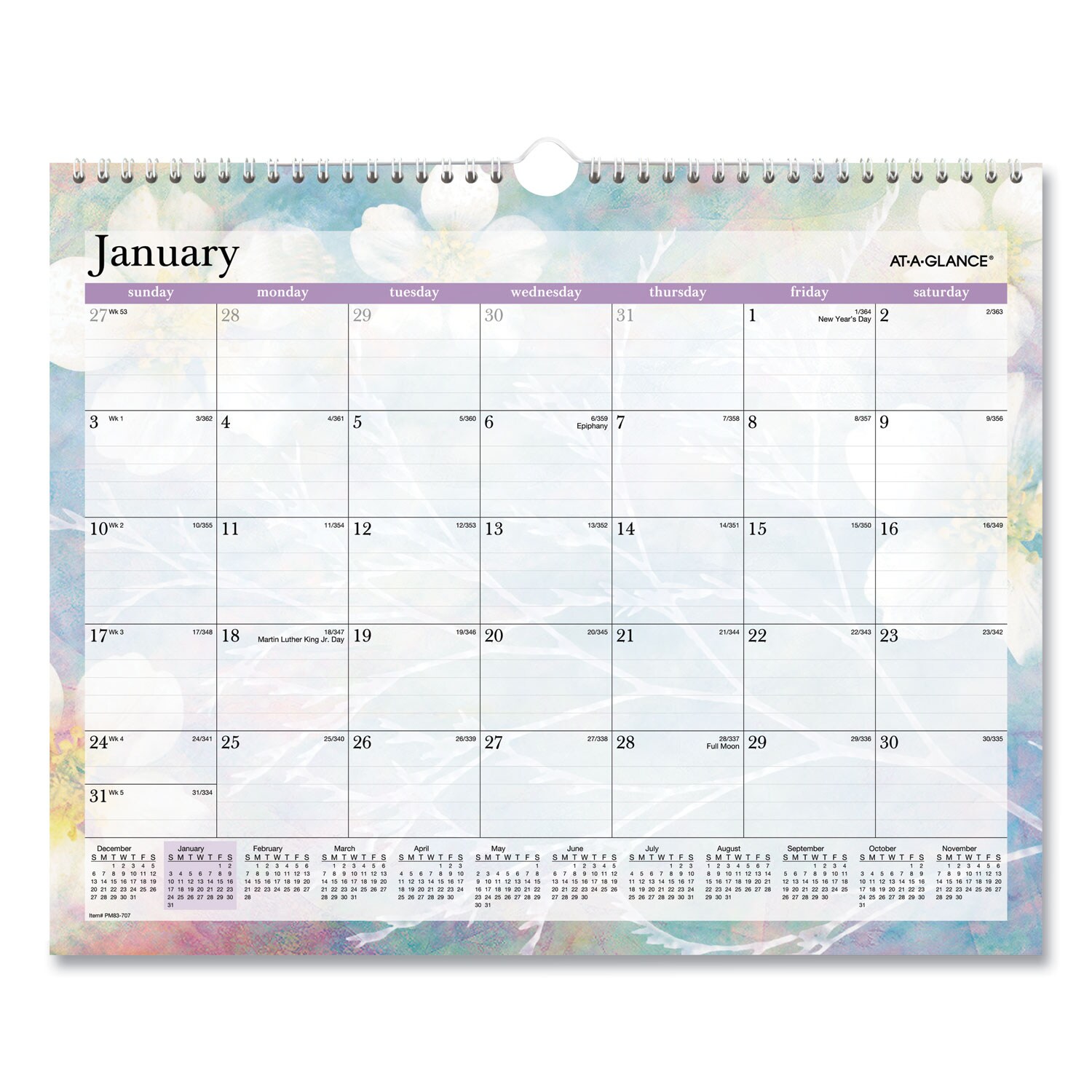 AT-A-GLANCE Dreams Monthly Wall Calendar Seasonal Artwork 15 x 12 ...