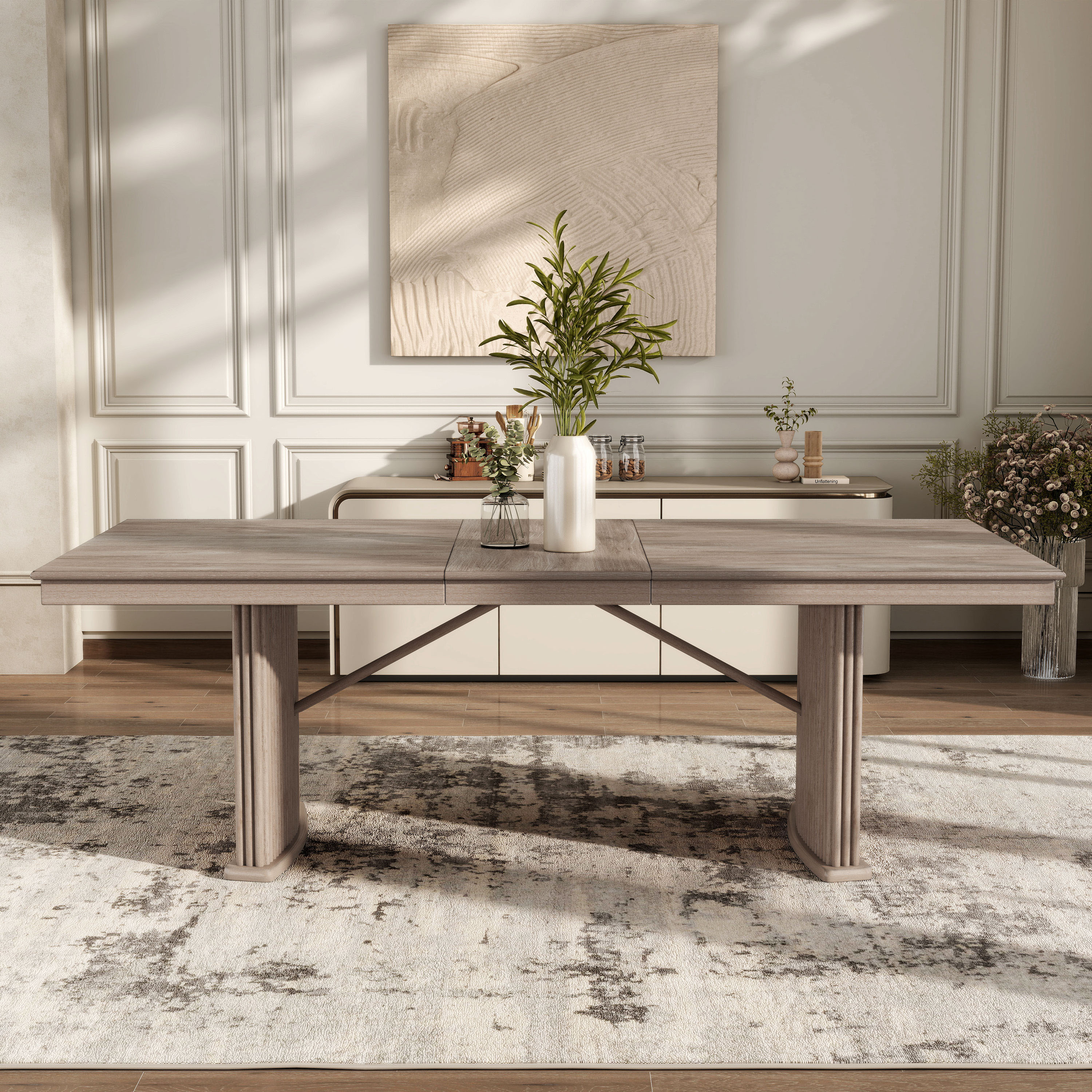 Furniture of America Luna Natural Ash Contemporary/Modern Extending ...