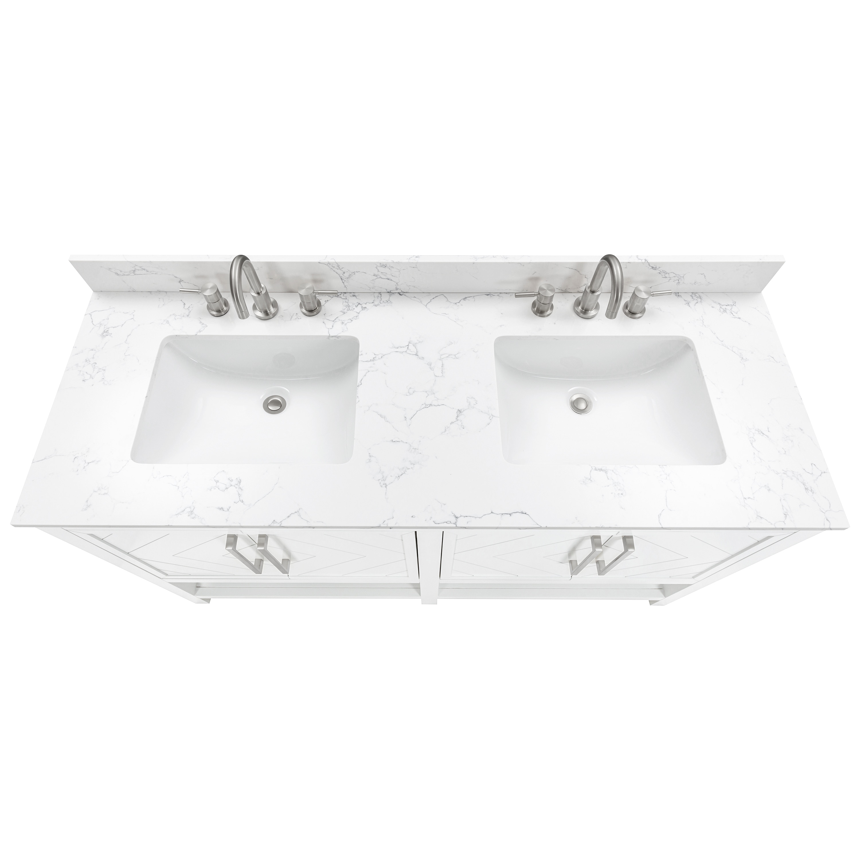 Origin 21 Quillian 60-in White Undermount Double Sink Bathroom Vanity ...