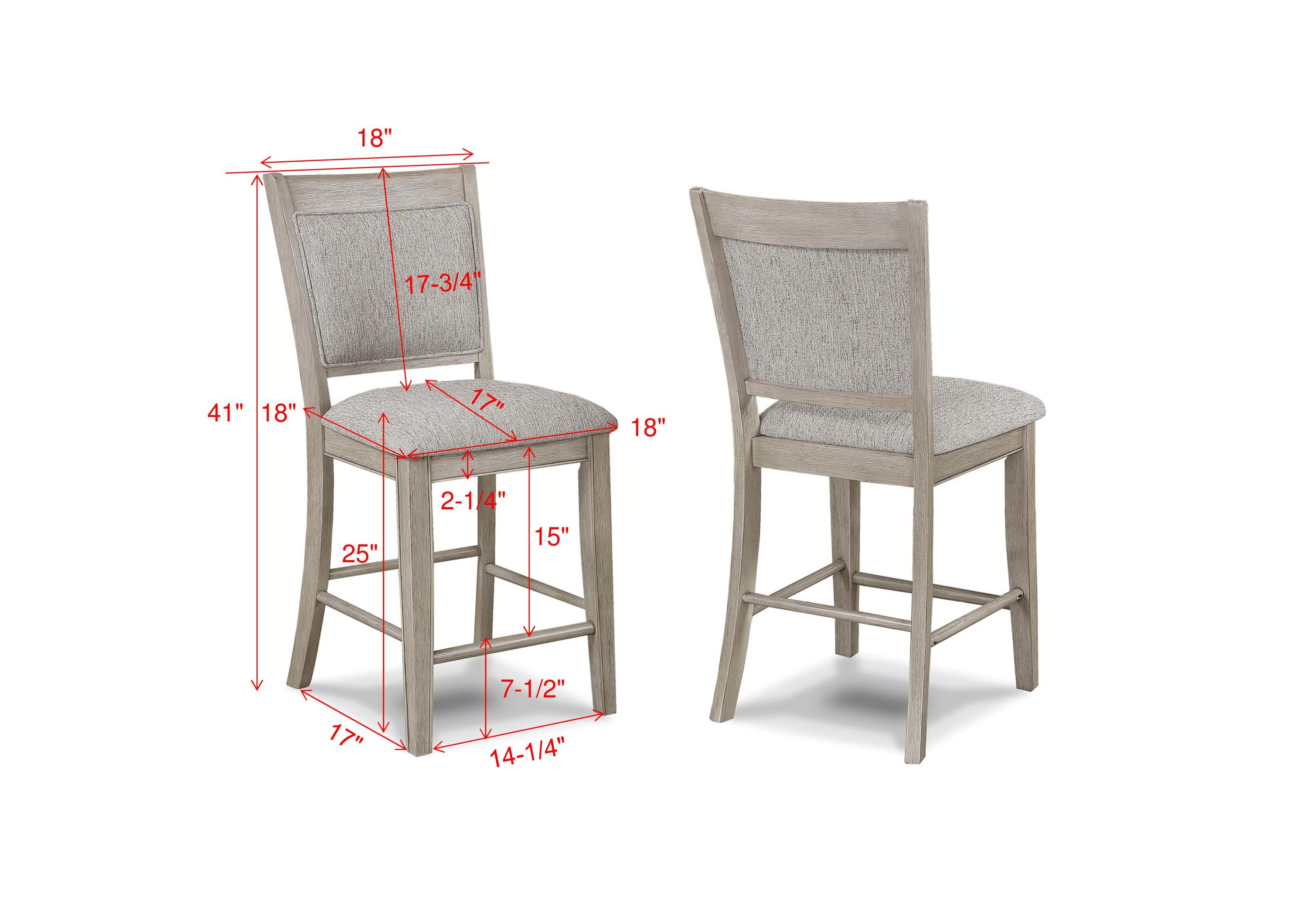 Blisstyle Farmhouse Style 2pc Tan Beige Gray Finish Counter Height ...