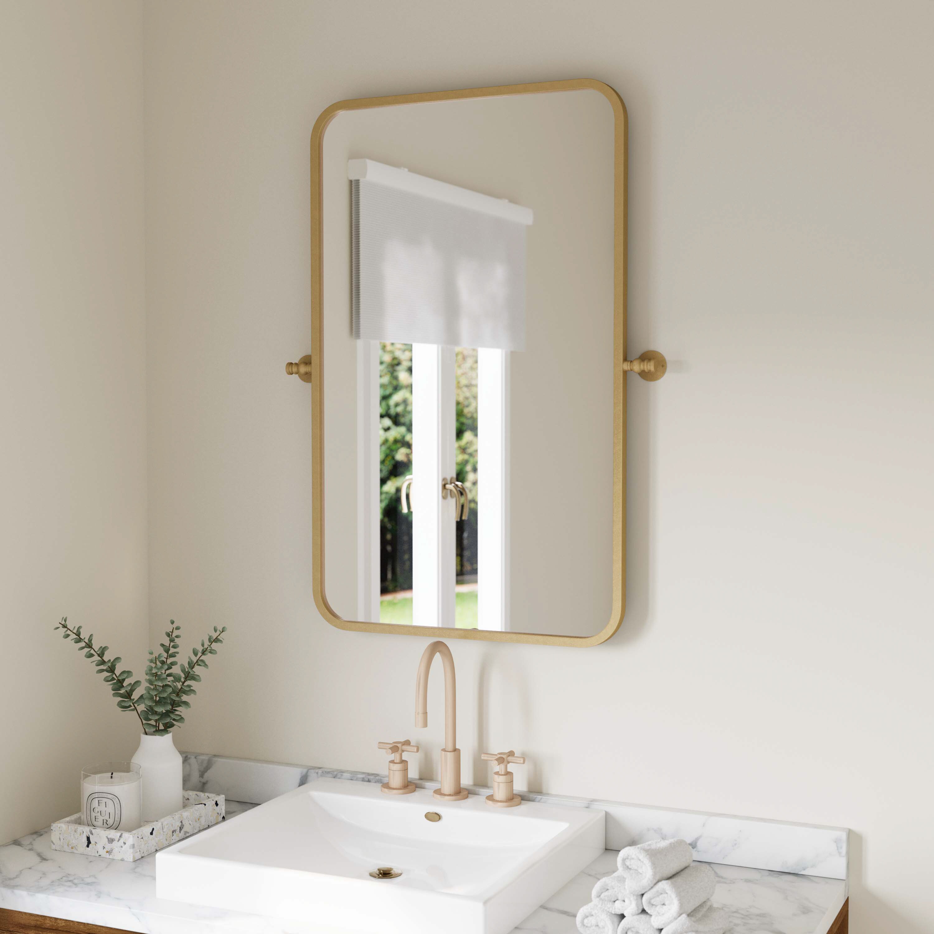 Flash Furniture Finlay 35-in x 27-in Metal Pivot Wall Mirror - Large ...