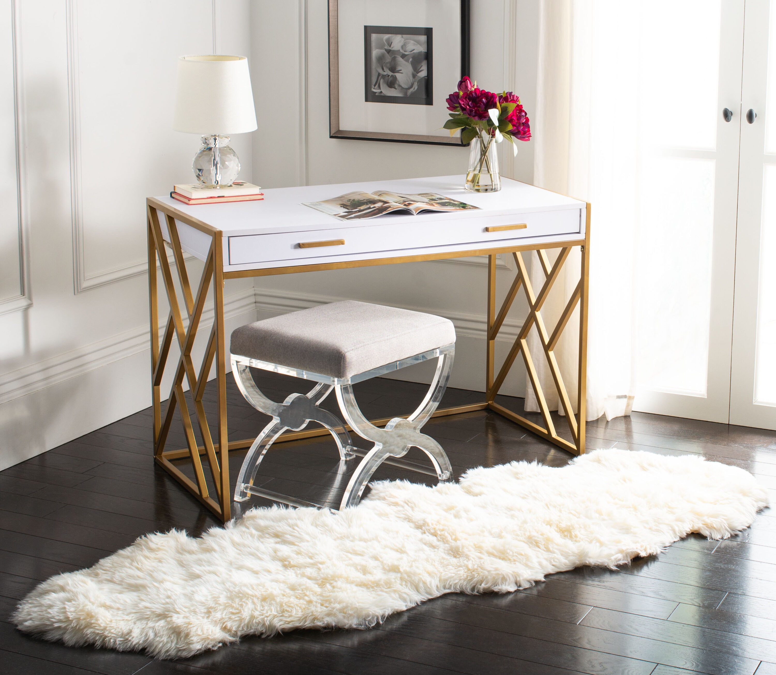Safavieh Sheep Skin 121A Natural 2ft x 6ft Shag Flokati Rug in the Rugs ...