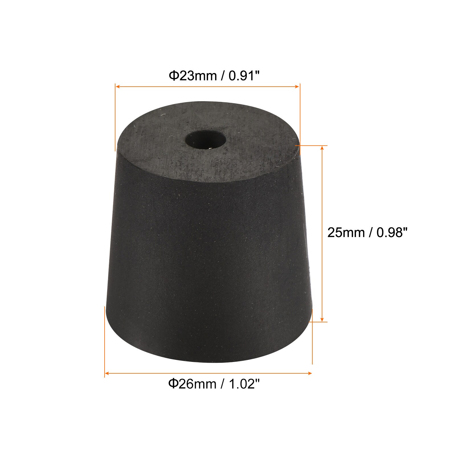 Unique Bargains Rubber Tapered Plug 23mm to 26mm with Hole Test Tubes ...