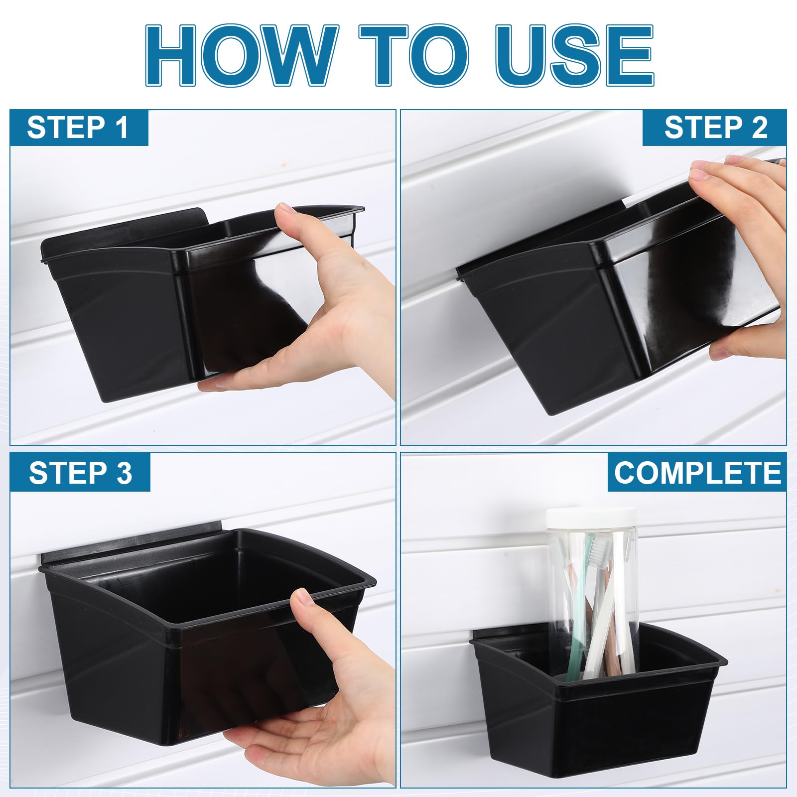 Afoxsos 18 Piece Slatwall Storage Bins Plastic Containers Organizer for ...