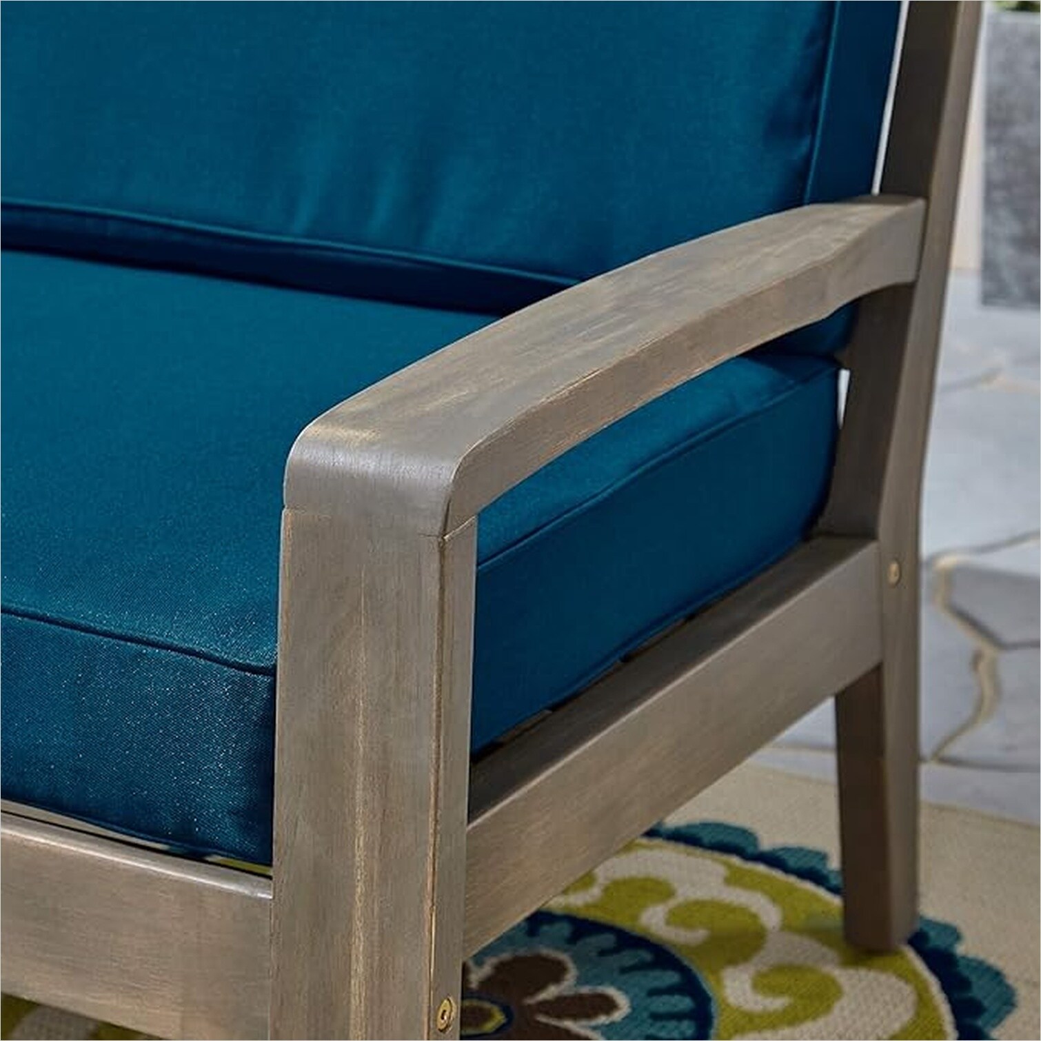 Naturefalls Club Chair with Weather-Resistant Cushion Soft Gray Acacia ...