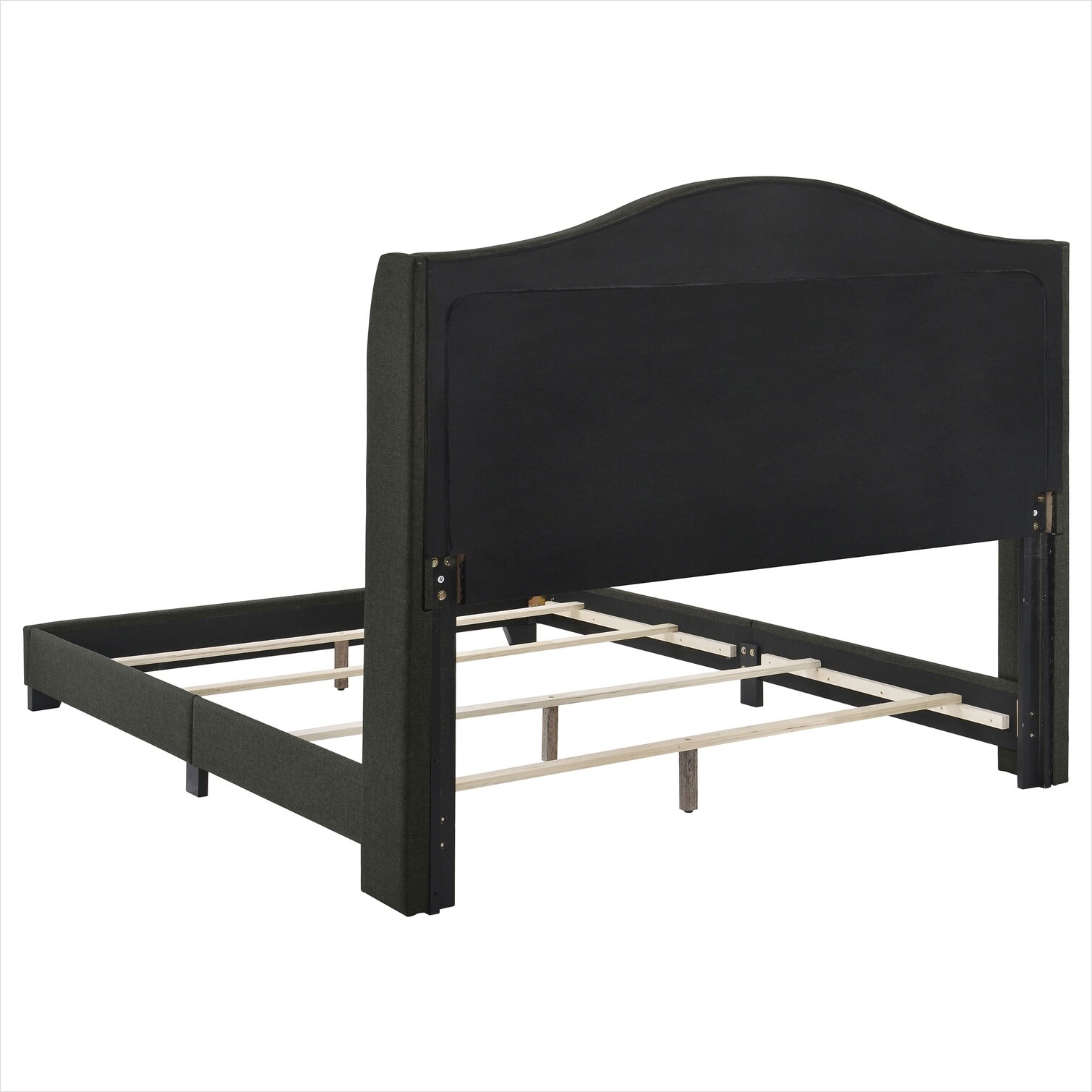 Watnature Full Slate Gray Upholstered Wingback Bed for Bedroom - Fabric ...