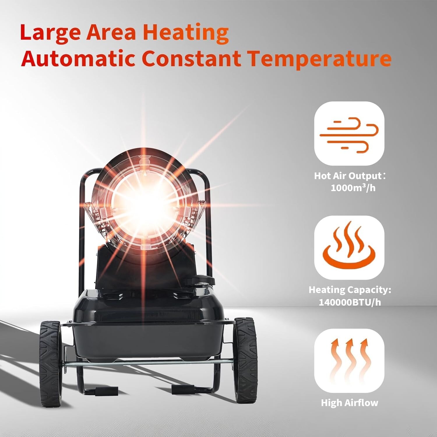 Garvee 140000 BTU Diesel and Kerosene Heater Portable Forced Air Heater ...