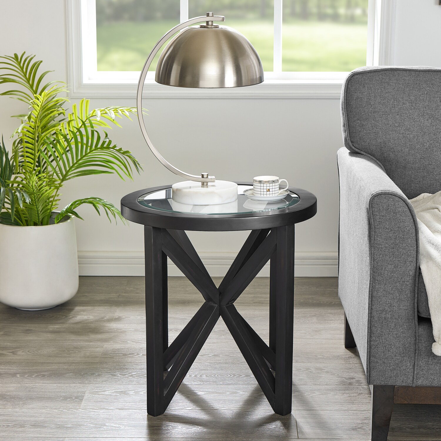 Streamdale Furniture Streamdale Modern Glass Coffee Table - Wood Base ...