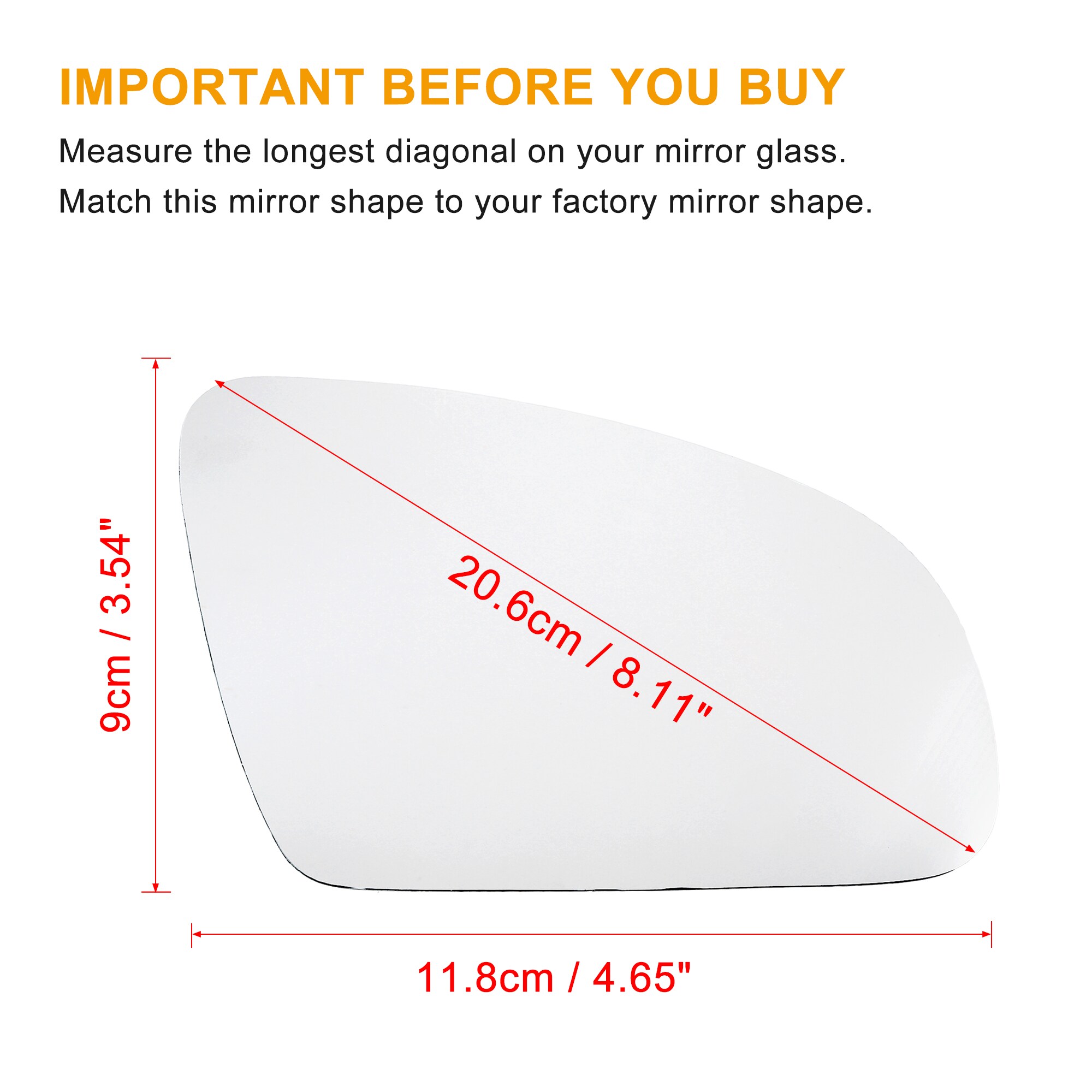 Unique Bargains Car Rearview Passenger Right Side Heated Mirror Glass ...